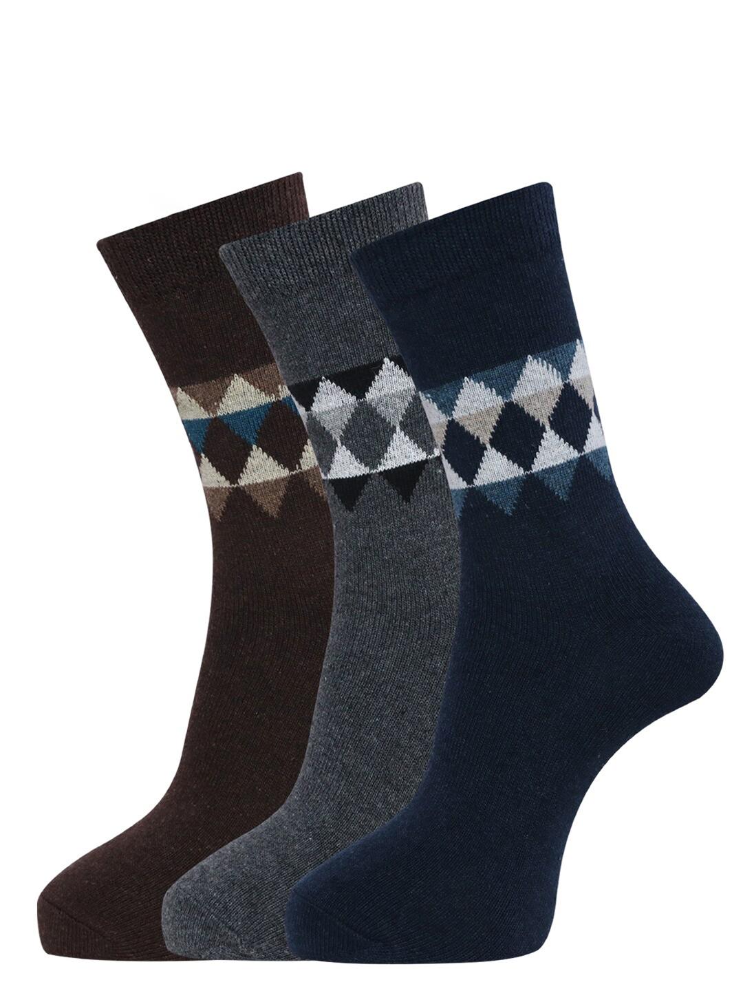 Buy Dollar Socks Men Pack Of 3 Assorted Woolen Calf Length Socks ...