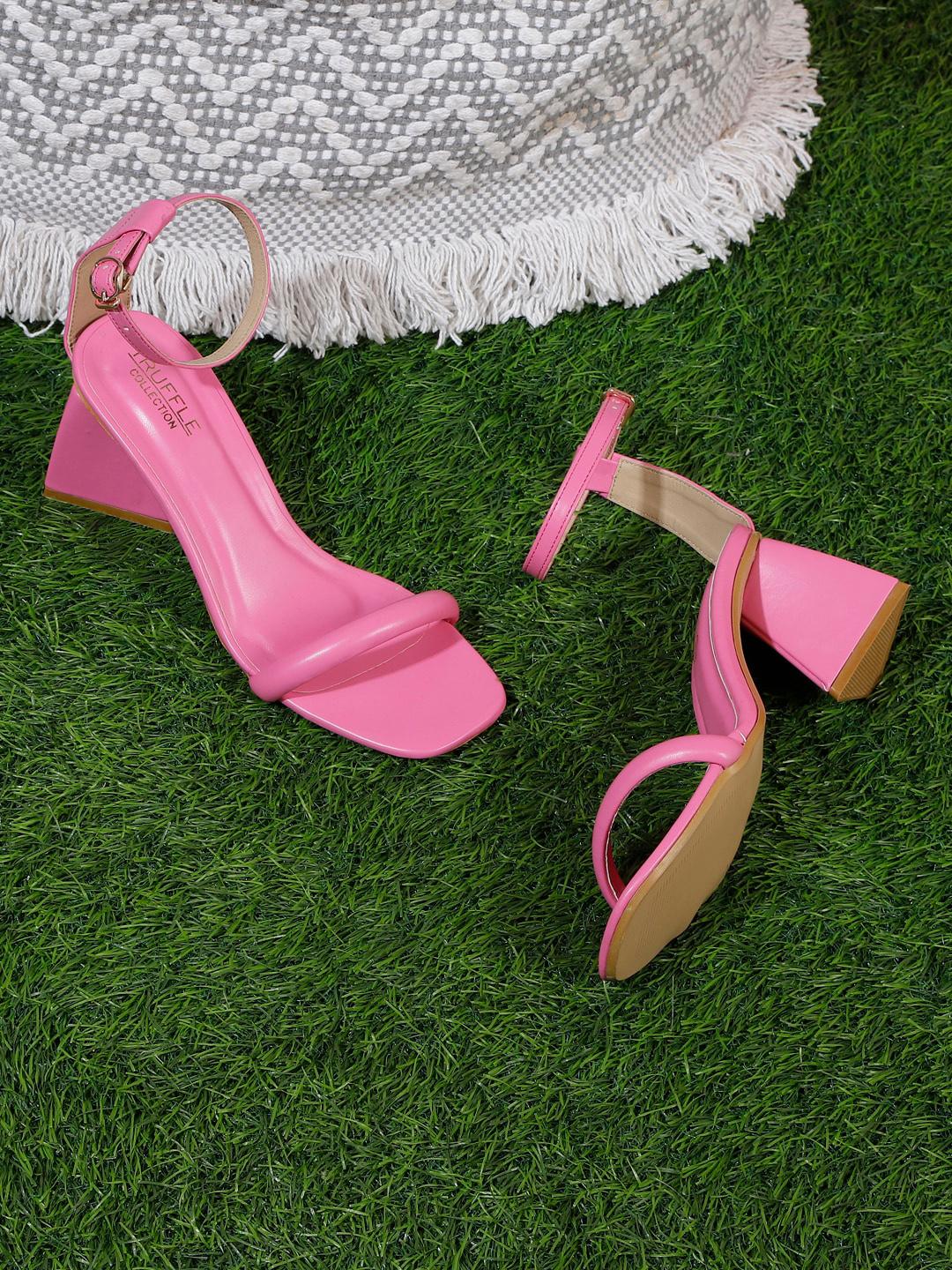 Buy Truffle Collection Ankle Loop Block Heels - Heels for Women ...