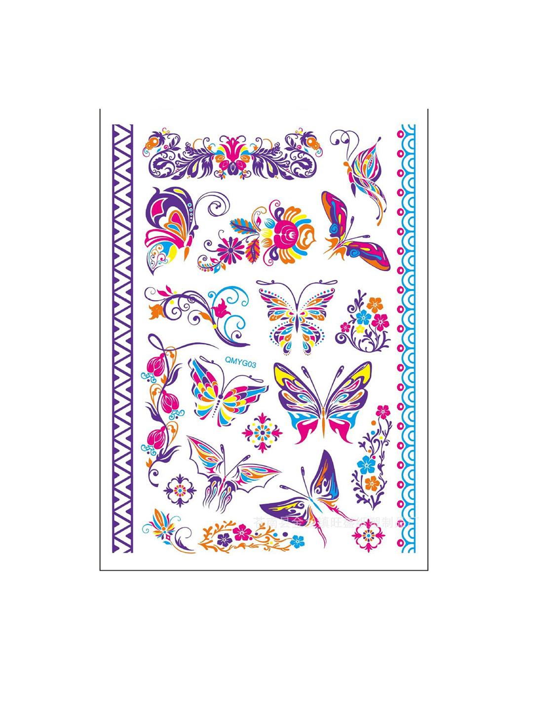 Buy S.A.V.I. Glow UV Neon Temporary Tattoo Stickers - Bindi for Unisex ...