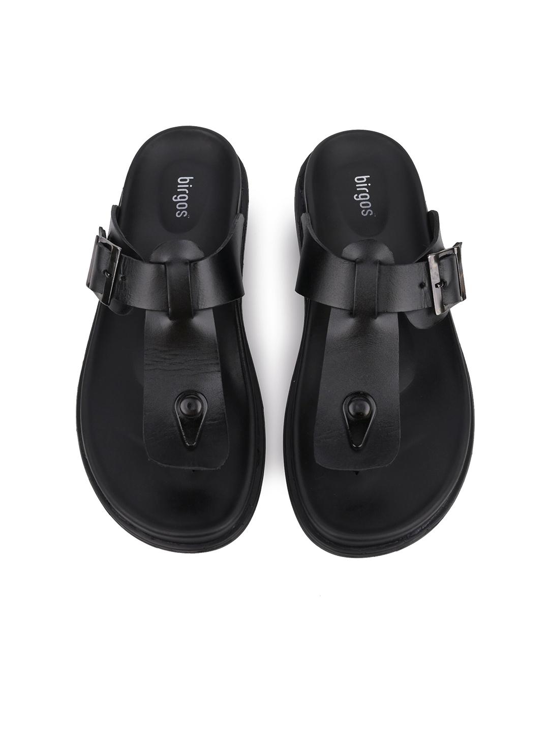 Buy Birgos Men Leather Buckle Comfort Sandals - Sandals for Men ...