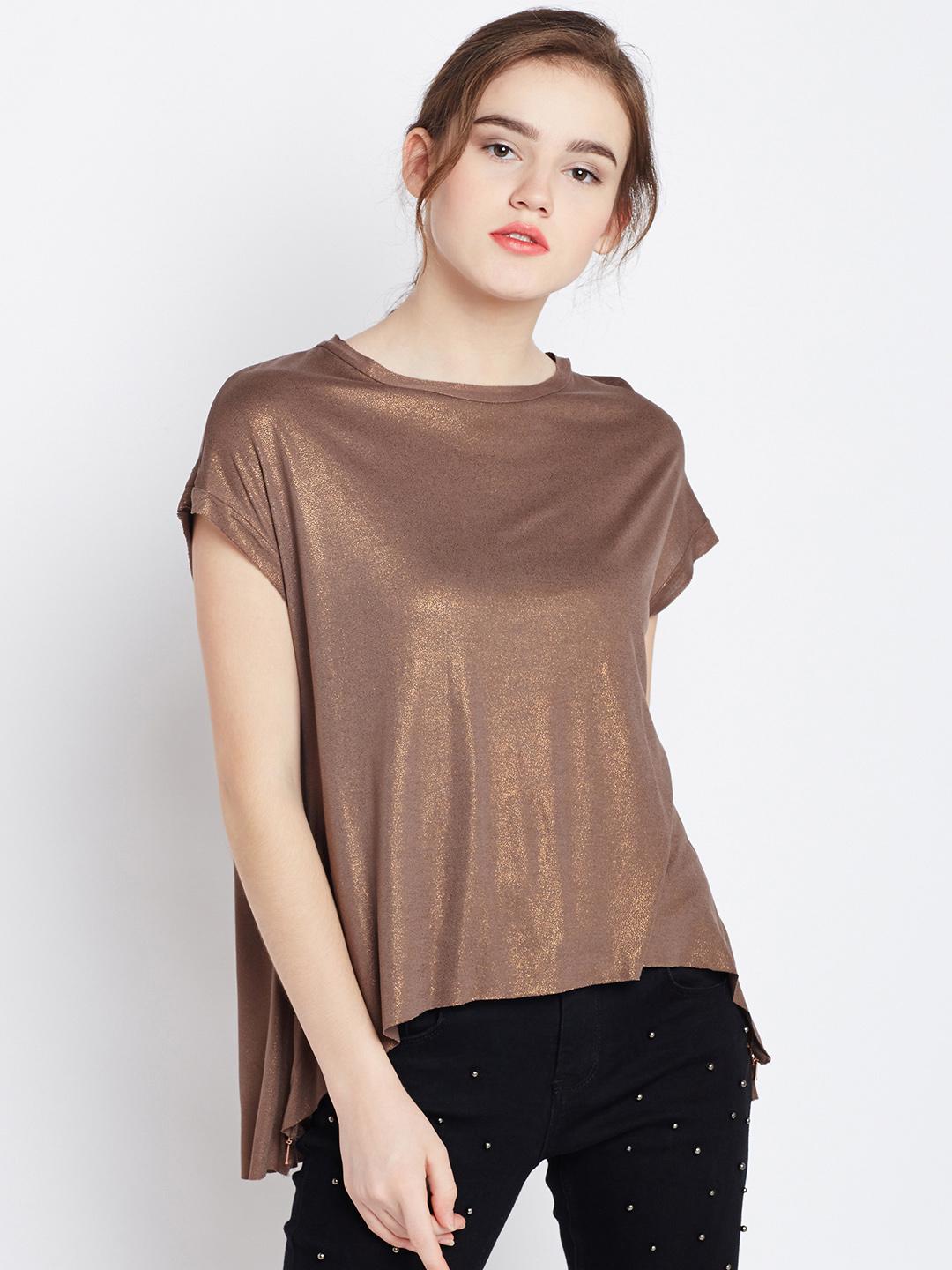 Buy COVER STORY Women Brown Solid Top - Tops for Women 2158750 | Myntra