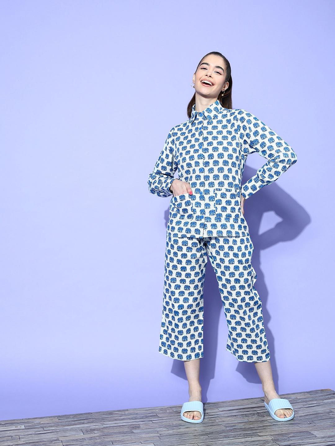 Buy Secret Wish Women Printed Cotton Night Suit - Night Suits for Women ...