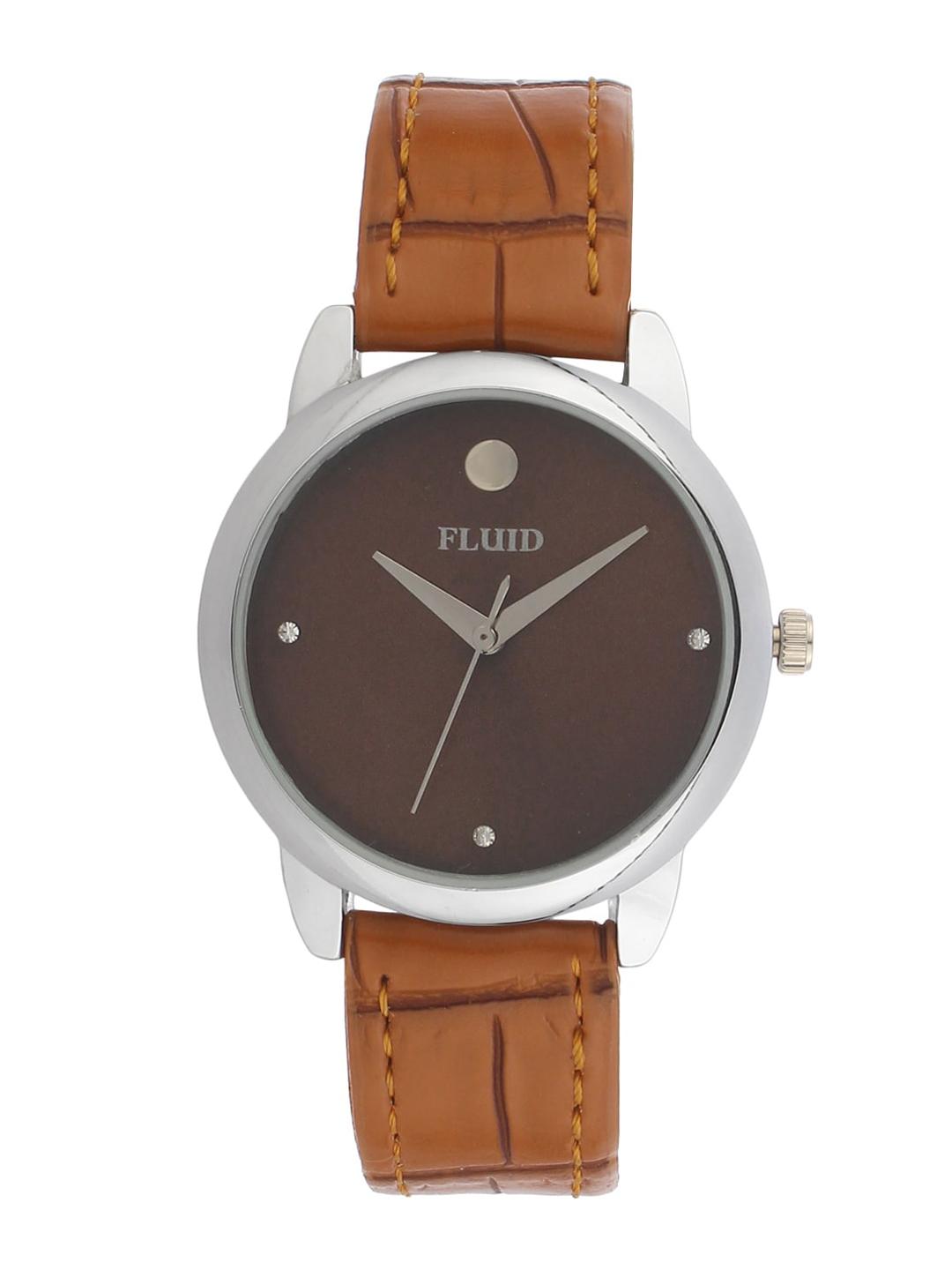 Buy FLUID Women Embellished Dial & Leather Straps Analogue Watch FL23 ...