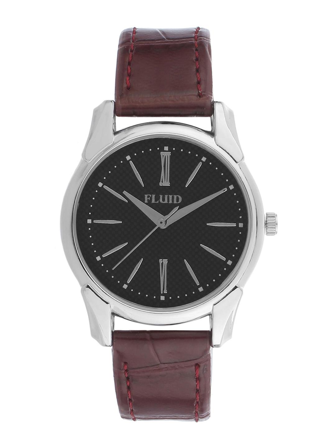 Buy FLUID Women Dial & Leather Textured Straps Analogue Watch FL23 751L ...