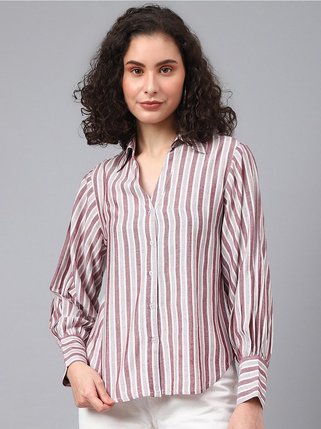 Buy DEEBACO Women Premium Striped Casual Shirt - Shirts for Women ...