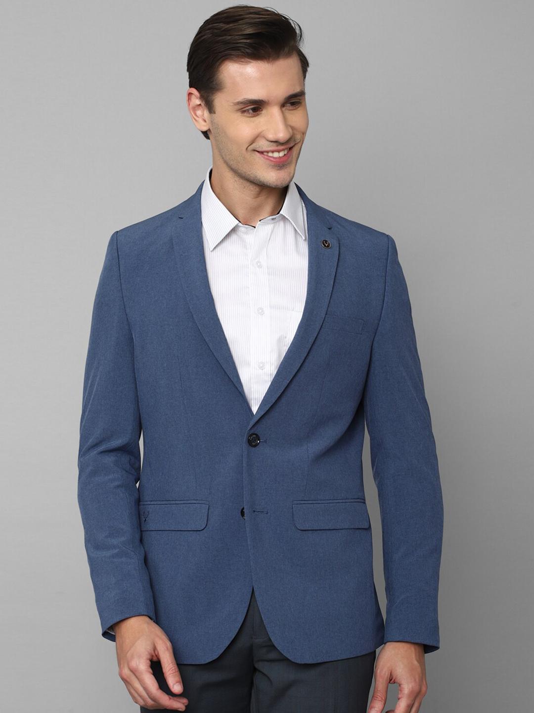 Buy Allen Solly Men Self Design Single Breasted Slim Fit Formal Blazer ...