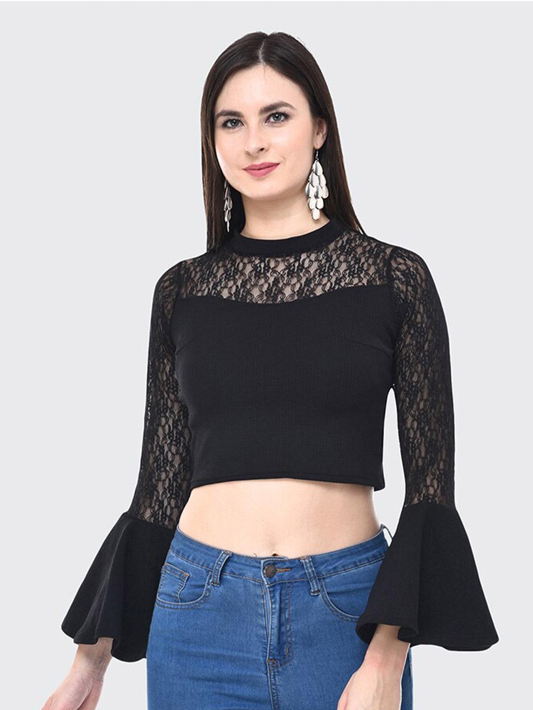 Buy BUY NEW TREND HIgh Neck Laced Crop Top - Tops for Women 21628112 ...