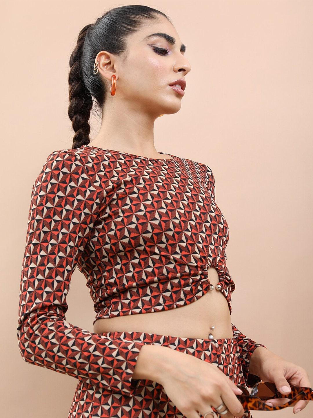 Buy Tokyo Talkies Geometric Print Crop Top - Tops for Women 21629366 ...