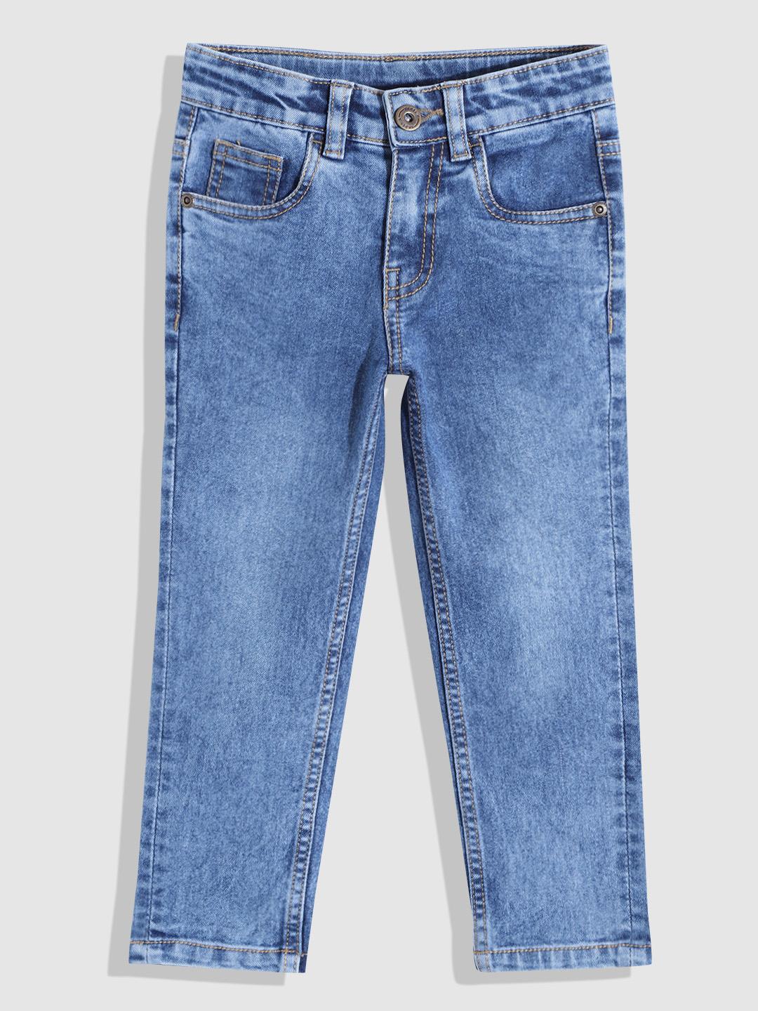 Buy YK Boys Light Fade Stretchable Regular Jeans - Jeans for Boys ...