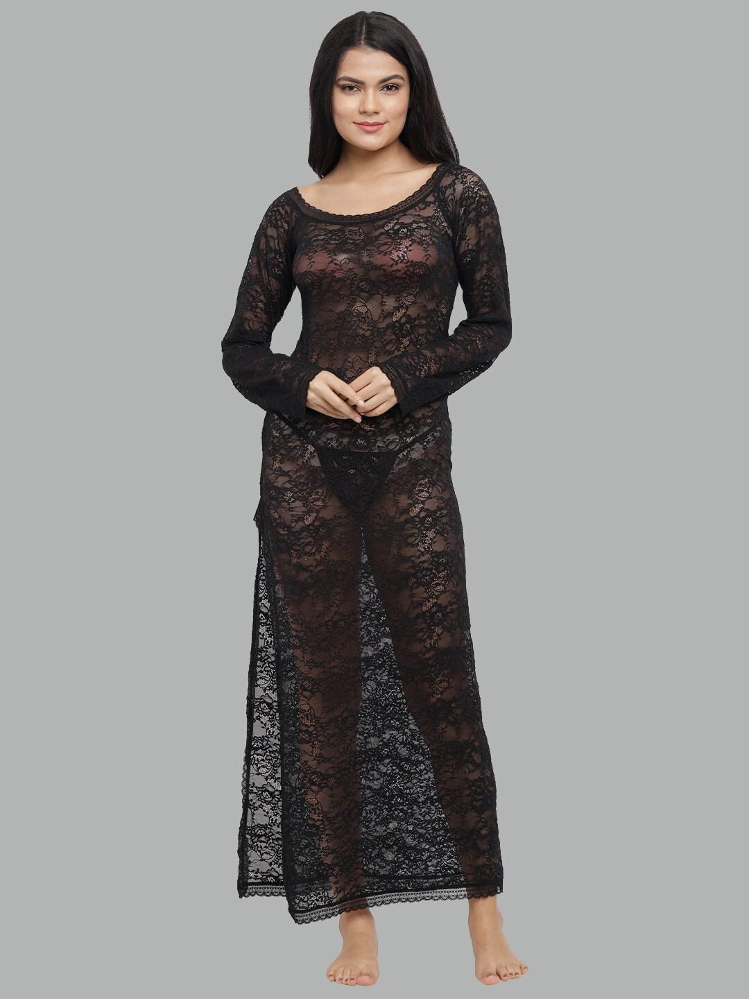 Buy N Gal Lace Maxi Nightdress - Nightdress for Women 21632314 | Myntra