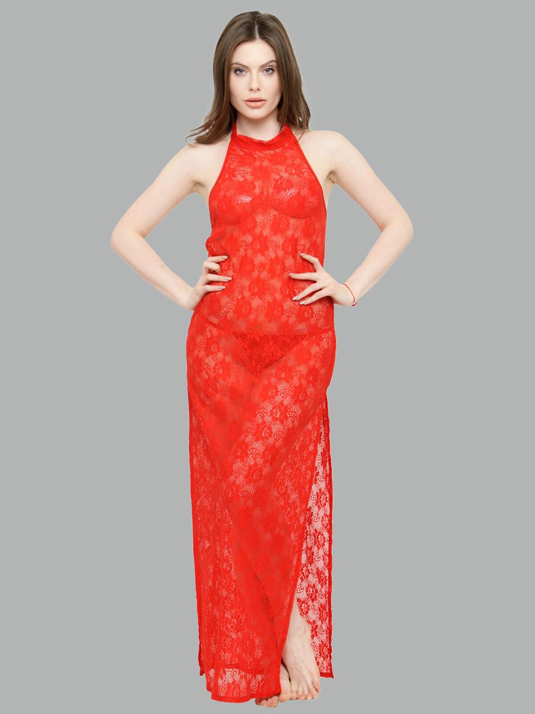 Buy N Gal Lace Maxi Nightdress - Nightdress for Women 21632322 | Myntra