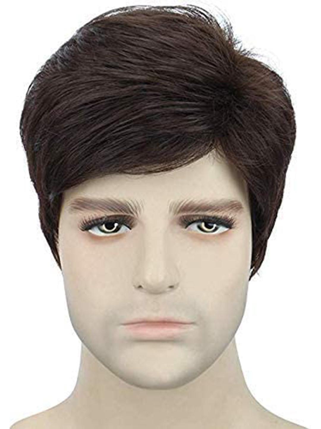 Buy CHRONEX Full Head Men Hair Wig Brown - Hair Extension for Men ...