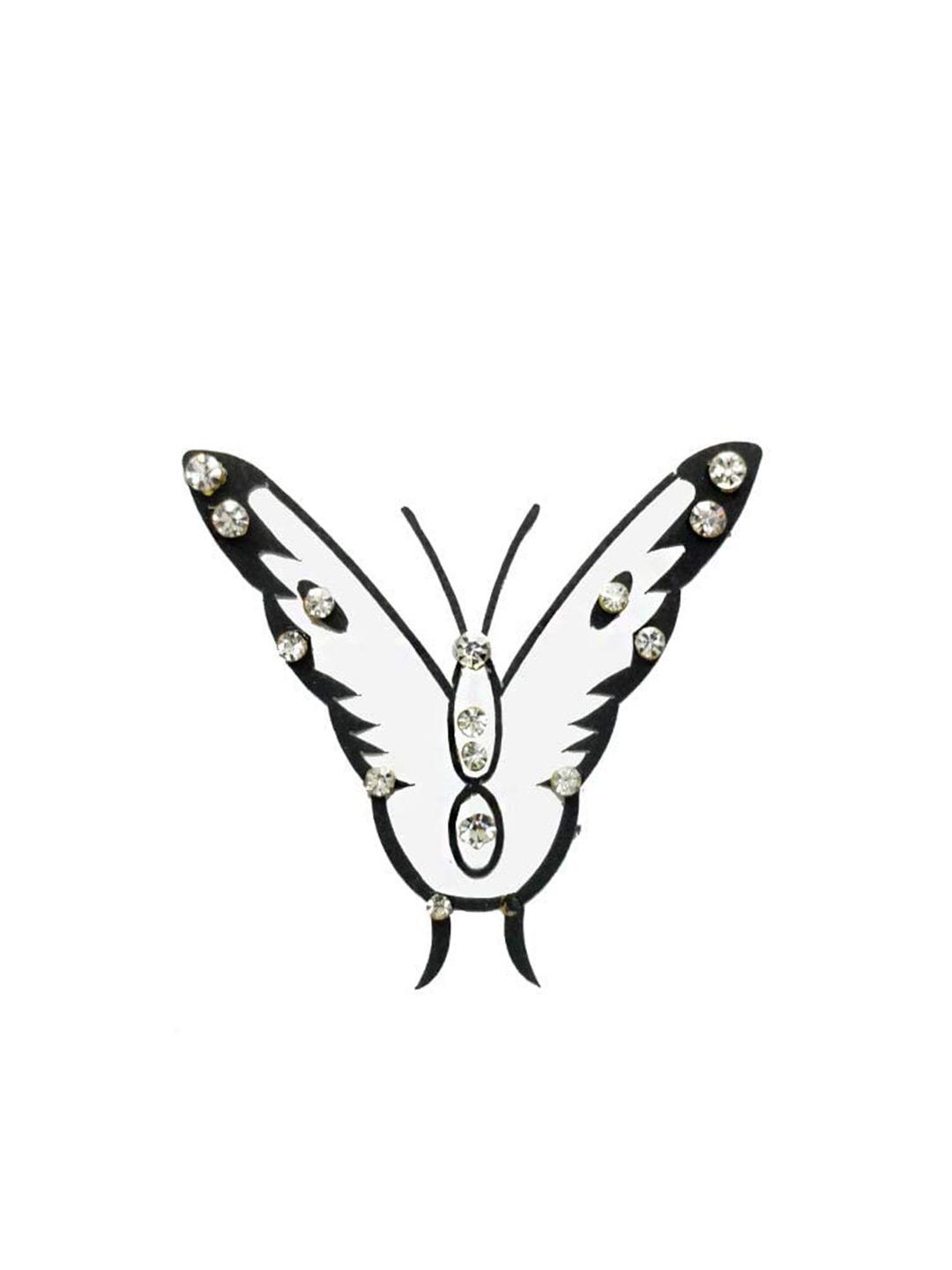 Buy Comet Busters Black Butterfly Stone Studded Stick On Body Tattoo ...