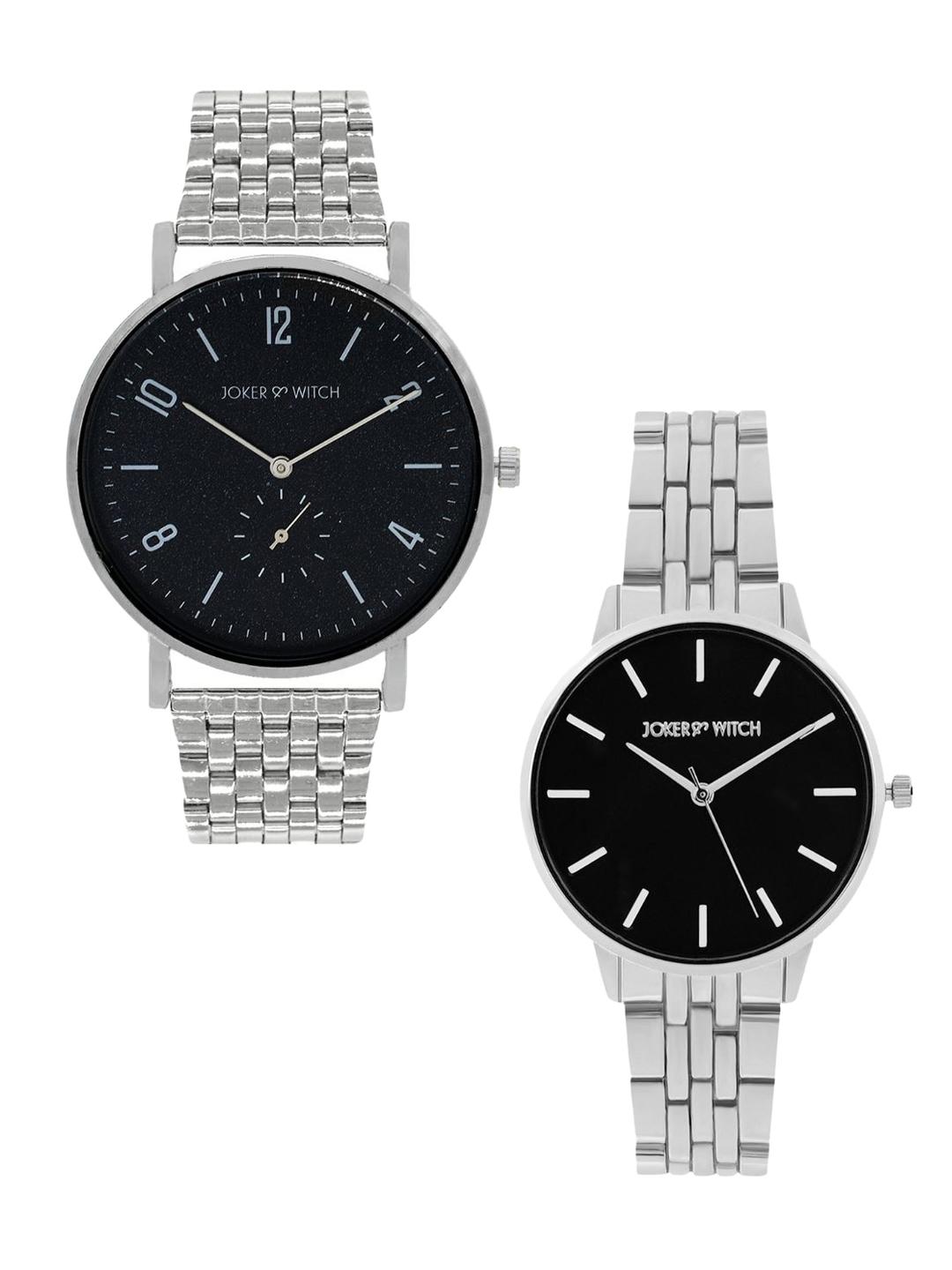 Buy JOKER & WITCH Cole & Vanessa Silver Toned Couple Watch Gift Set ...