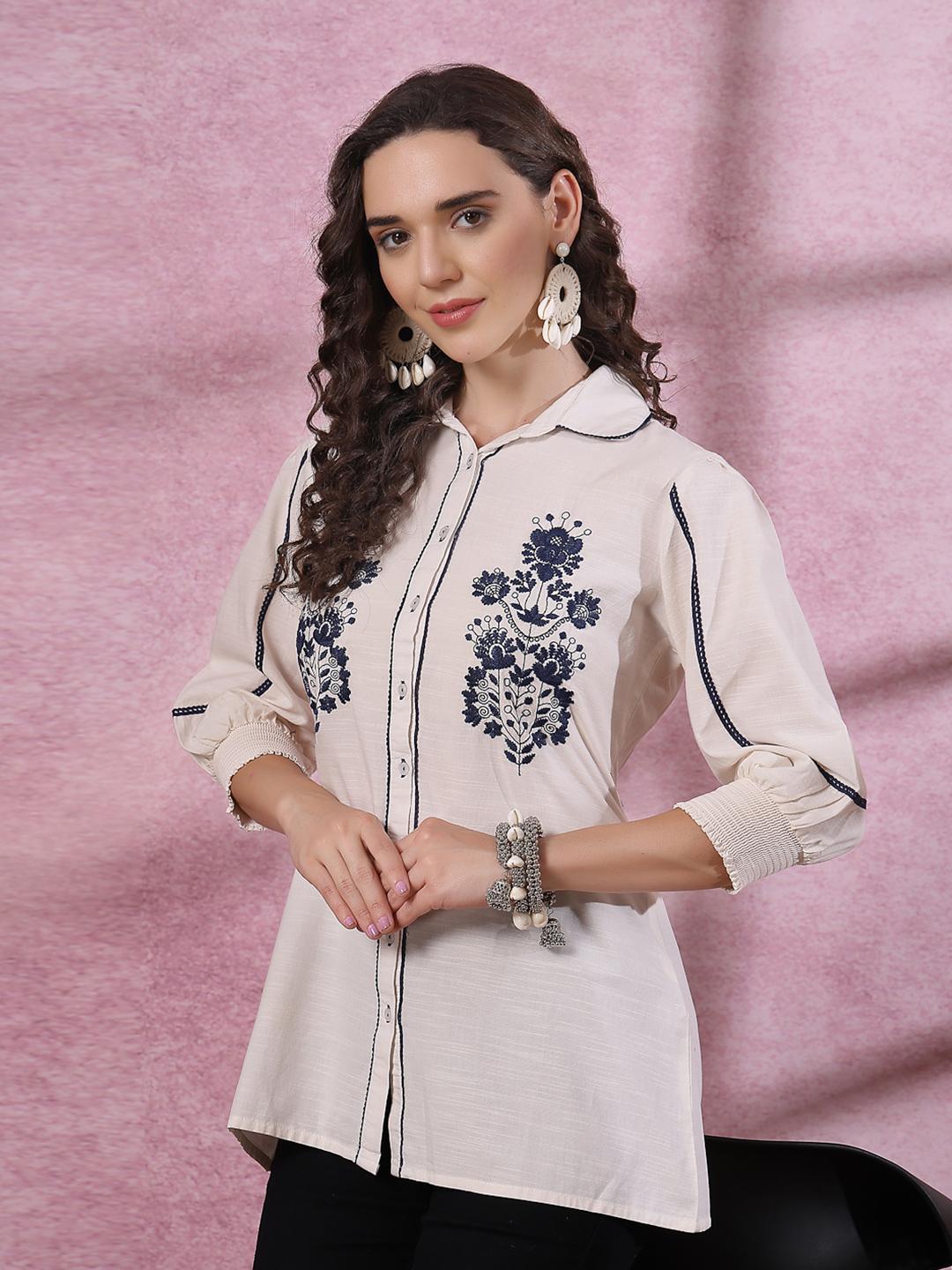 Buy Nayam By Lakshita Floral Embroidered Puff Sleeves Top - Tops for Women 21669458 | Myntra