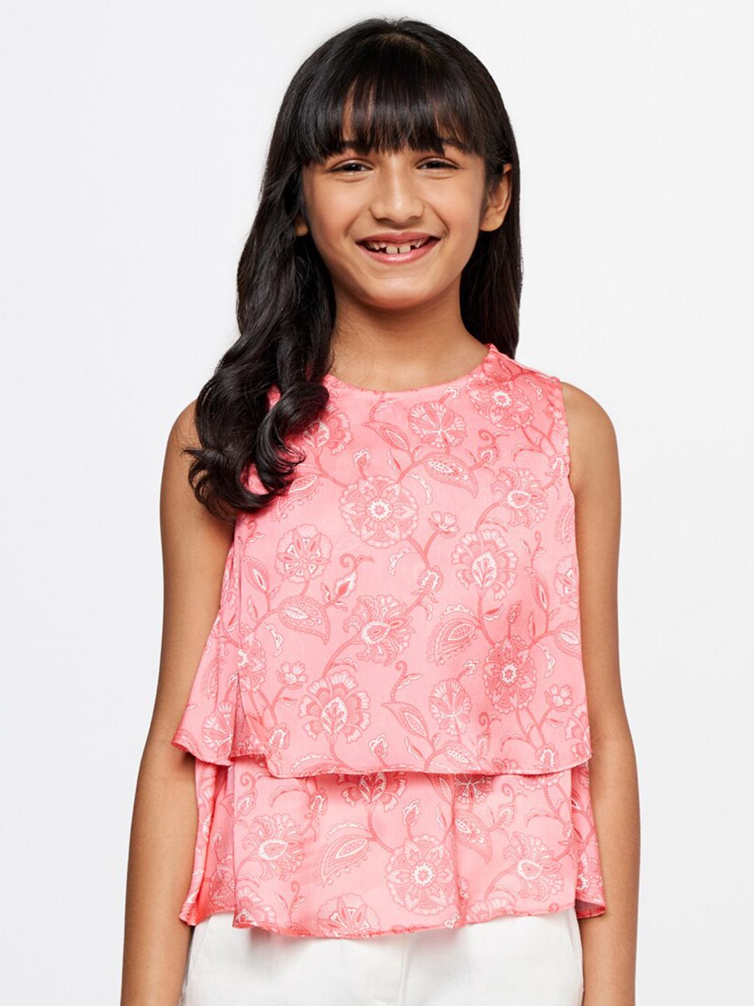 Buy Global Desi Girls Floral Print Tiered Top - Tops for Girls 21683702 ...