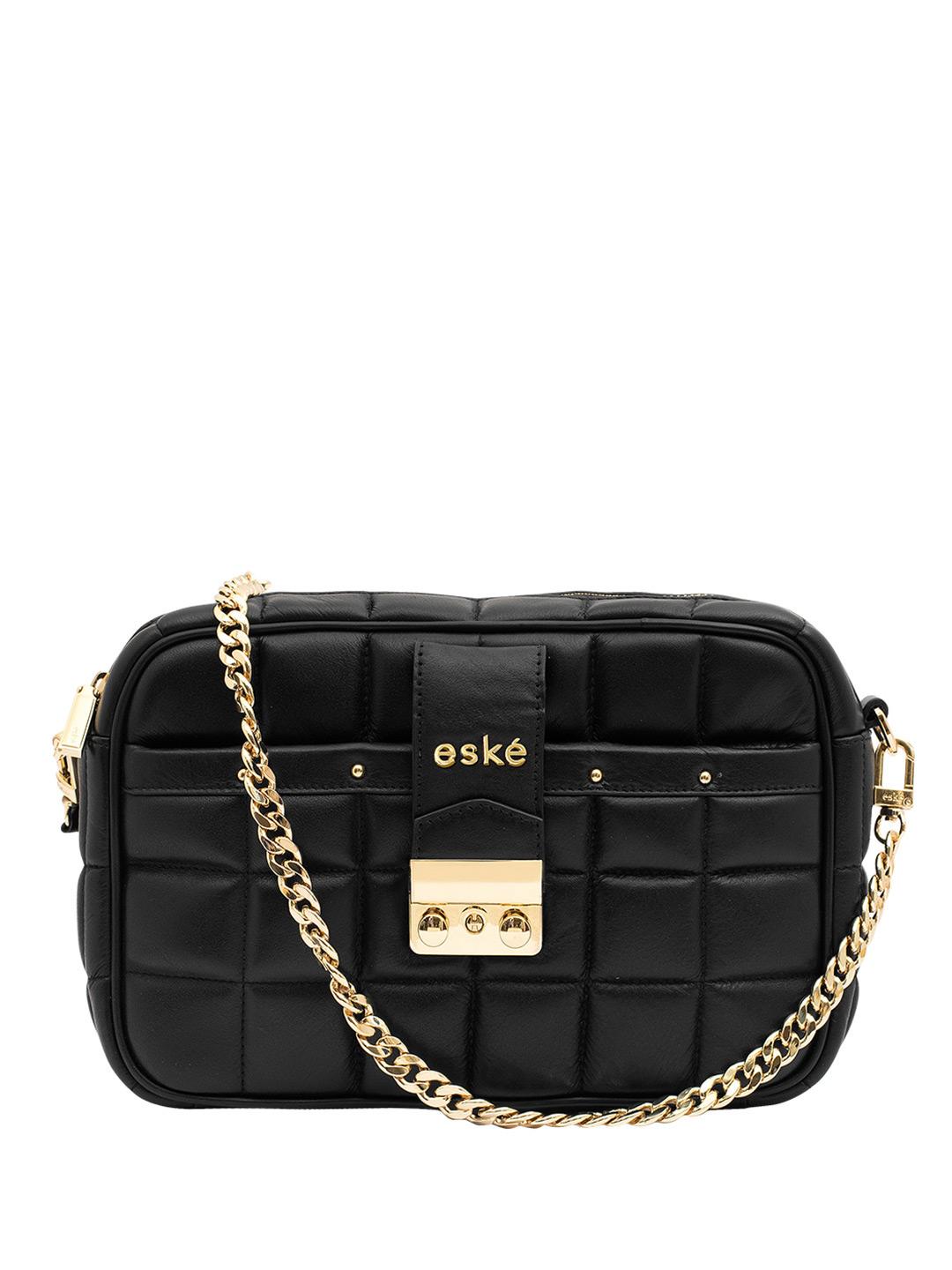 Buy Eske Leather Structured Shoulder Bag With Quilted - Handbags for ...