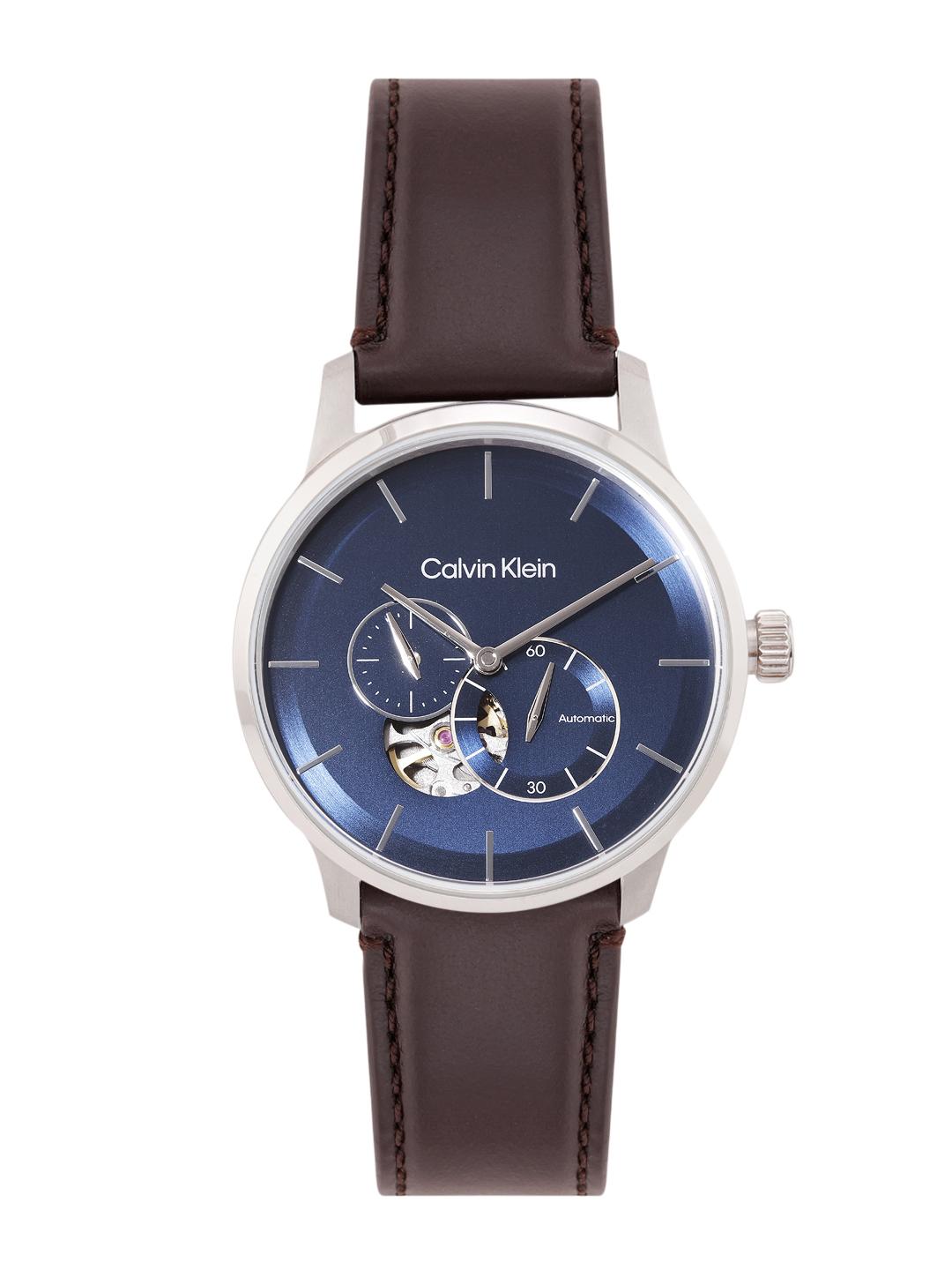 Buy Calvin Klein Men Skeleton Leather Analogue Automatic Motion Powered ...