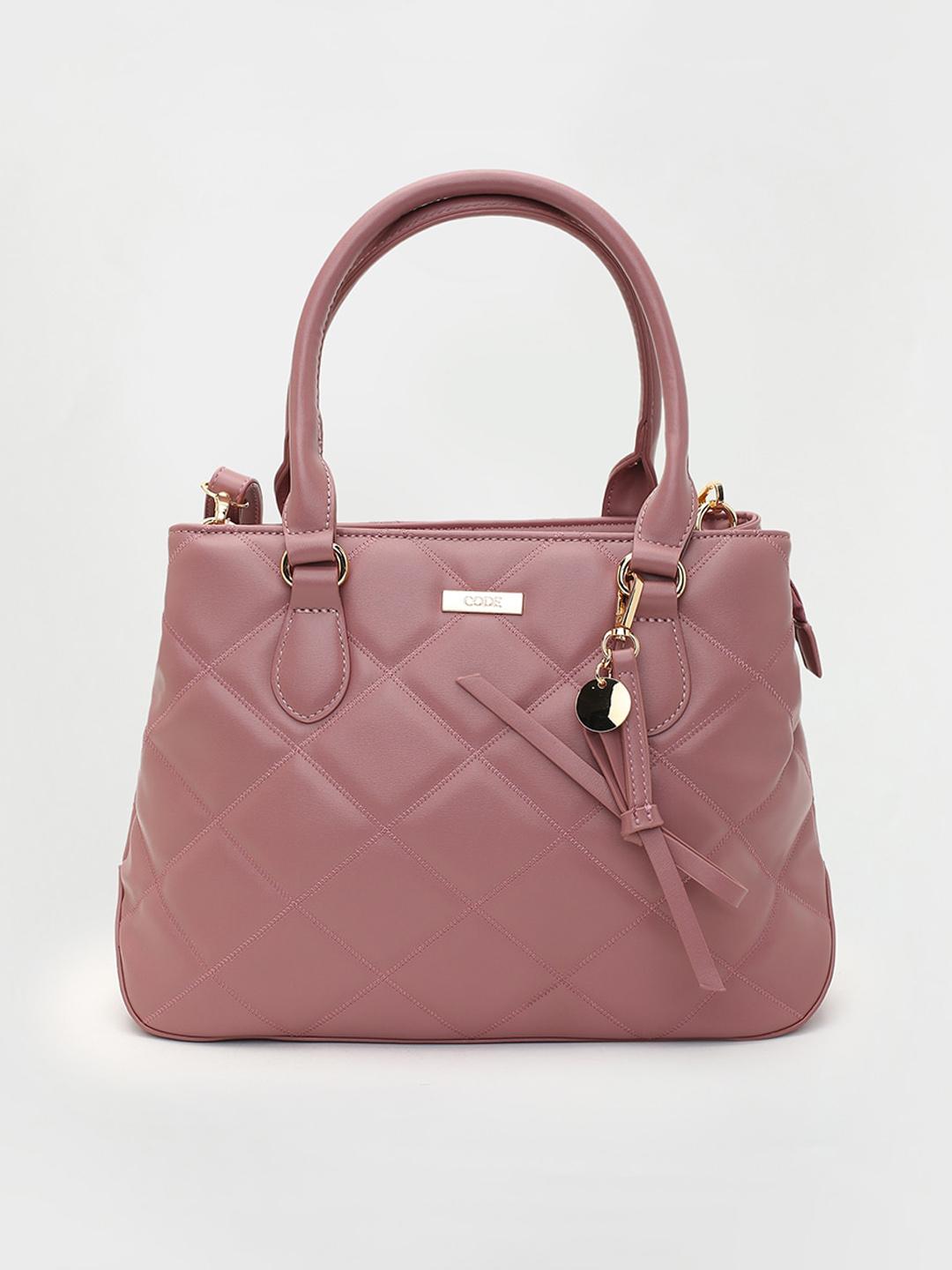 Buy CODE By Lifestyle Textured Tasselled Structured Handheld Bag ...