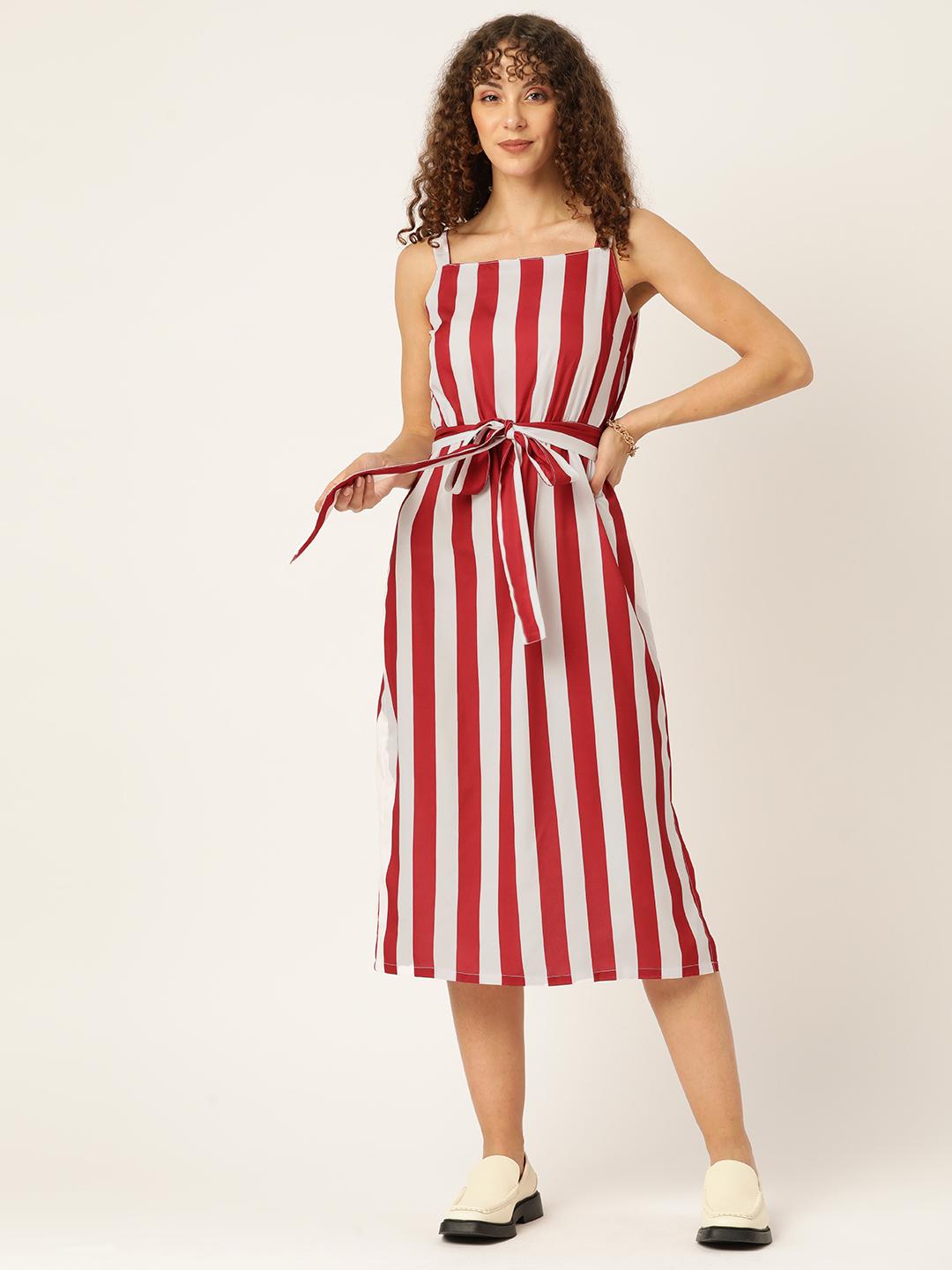 Buy Sleek Italia Striped Crepe Sheath Dress - Dresses for Women ...