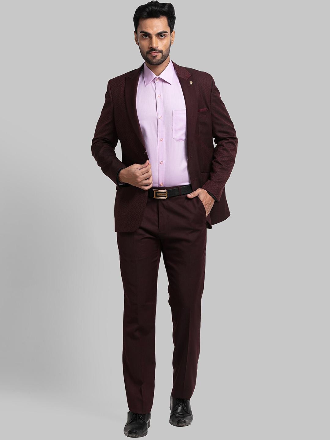 Buy Raymond Men Self Design Single Breasted Two Piece Formal Suit ...