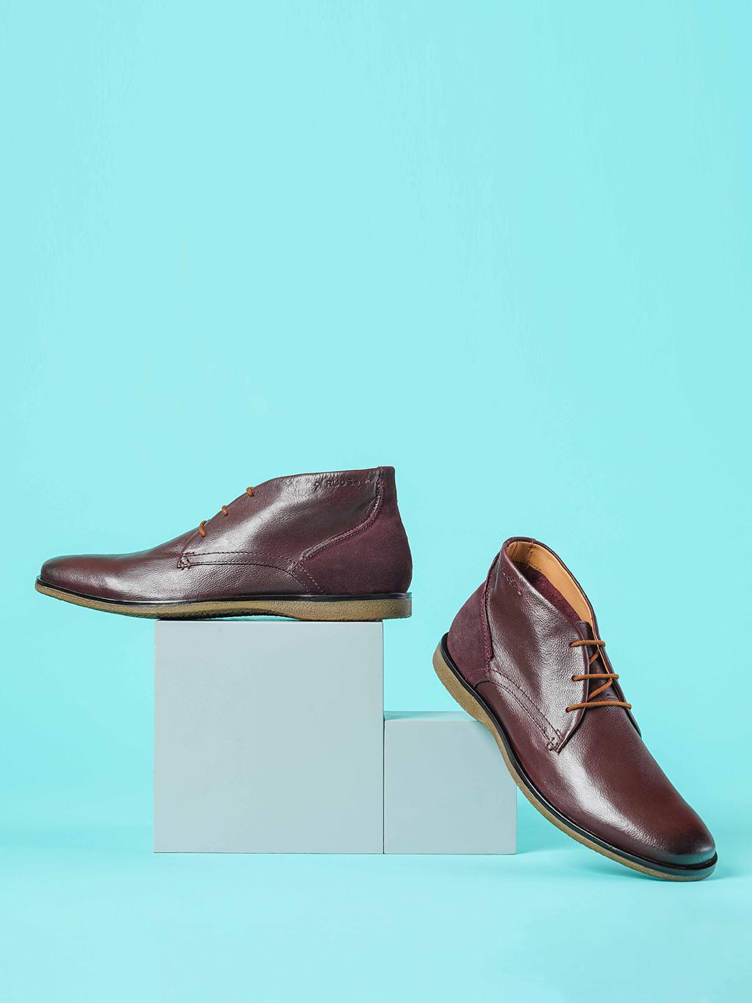 Buy Ruosh Men Textured Leather Regular Boots - Boots for Men 21776448 ...