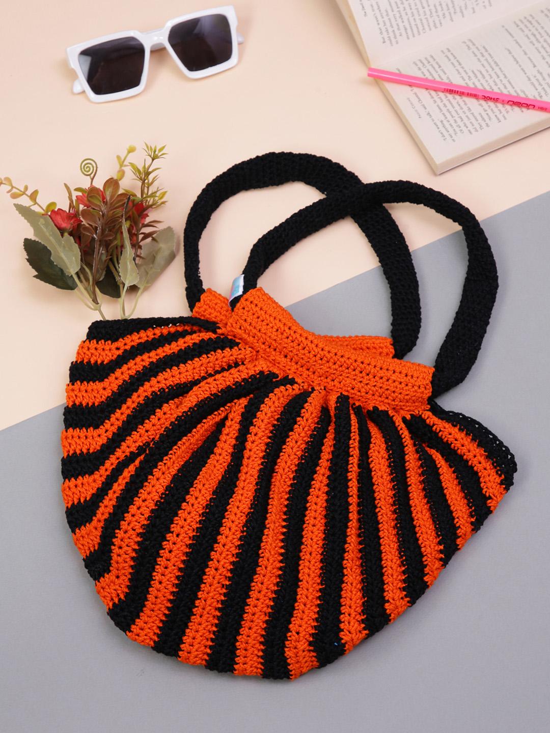 Buy Magic Needles Half Moon Crochet Cotton Shoulder Bag - Handbags for ...