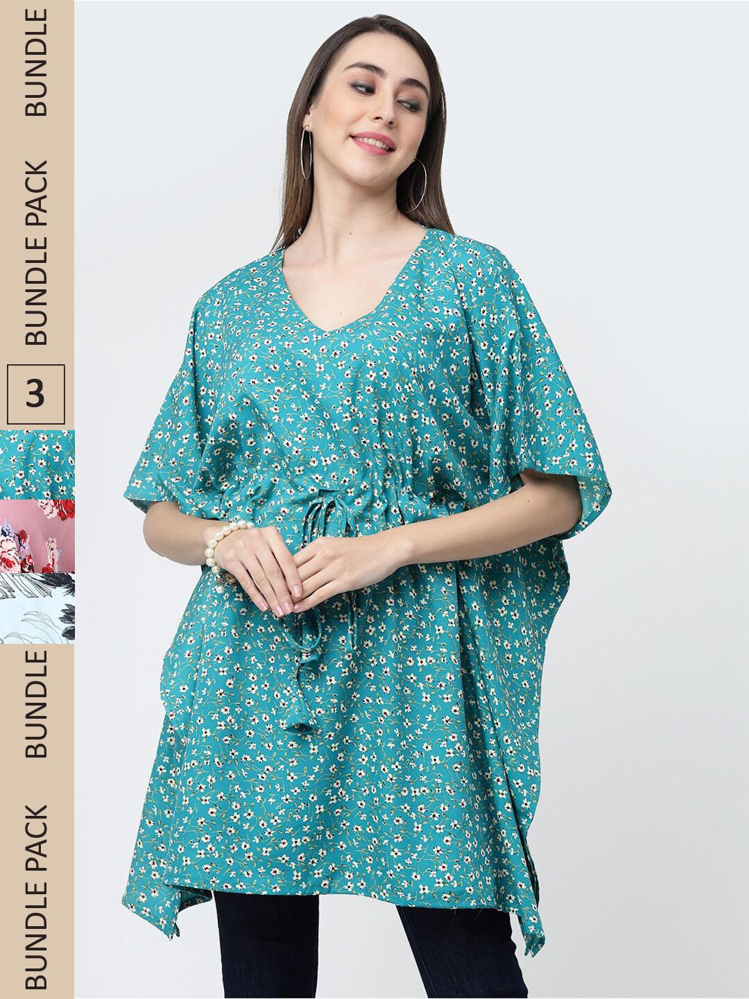 Buy MISS AYSE Pink & Blue Printed Tunic - Tunics for Women 21796690 ...