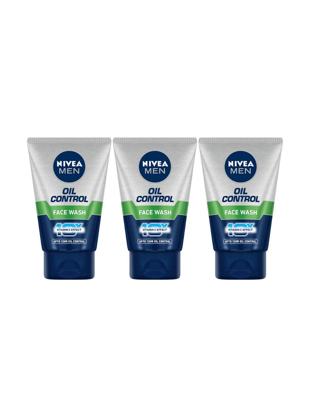 Buy Nivea Men Set Of 3 Oil Control Face Wash With Vitamin C Effect 100g ...