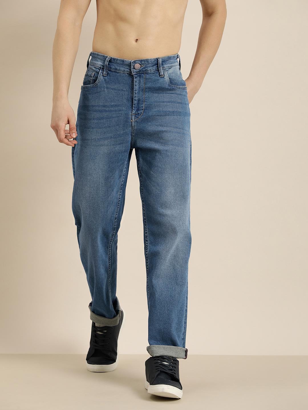 Buy HERE&NOW Men Heavy Fade Stretchable Mid Rise Jeans - Jeans for Men ...