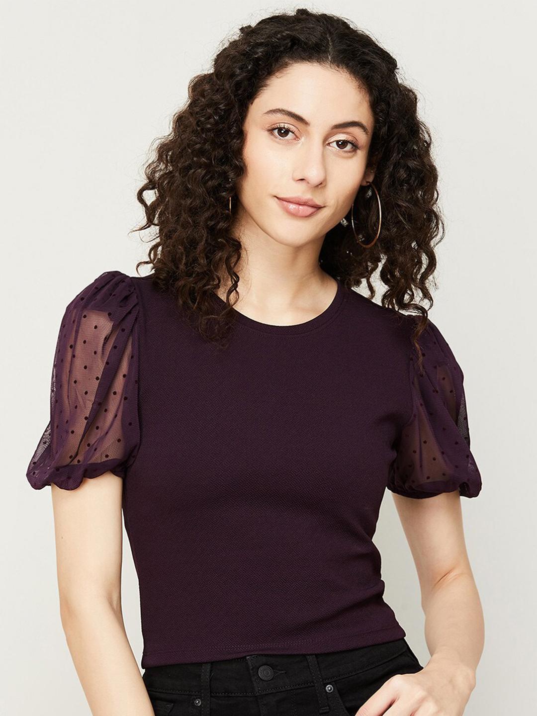 Buy Ginger By Lifestyle Regular Puff Sleeves Top - Tops for Women ...