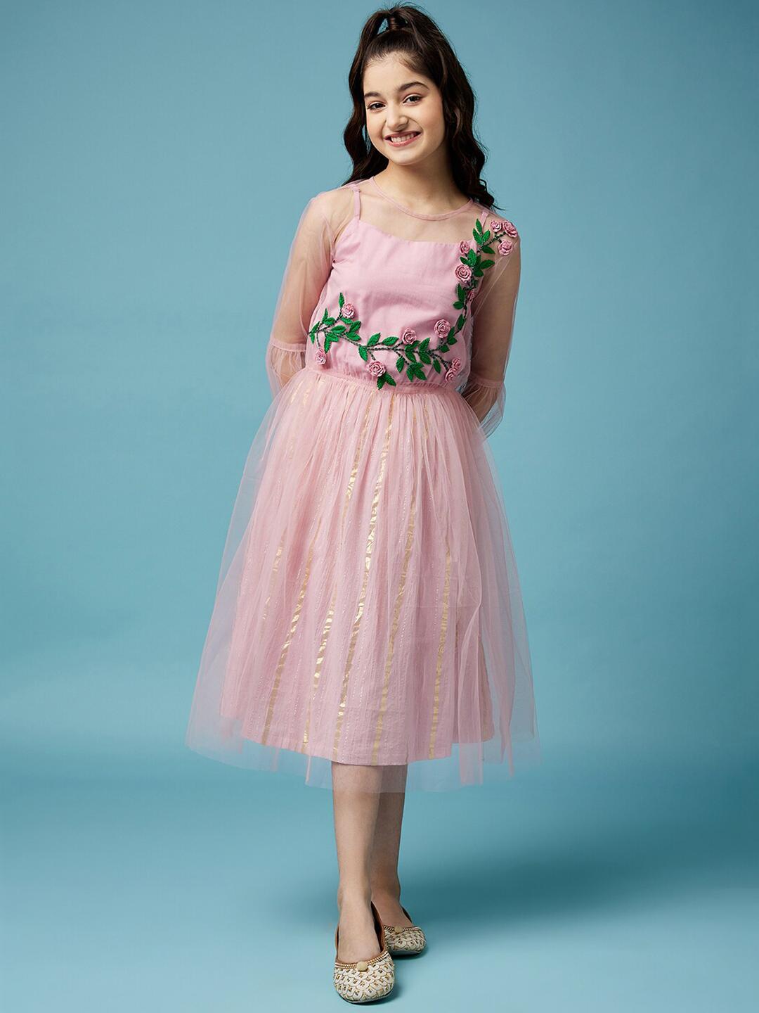 Buy Pspeaches Girls Embellished Cotton Dress - Dresses for Girls ...