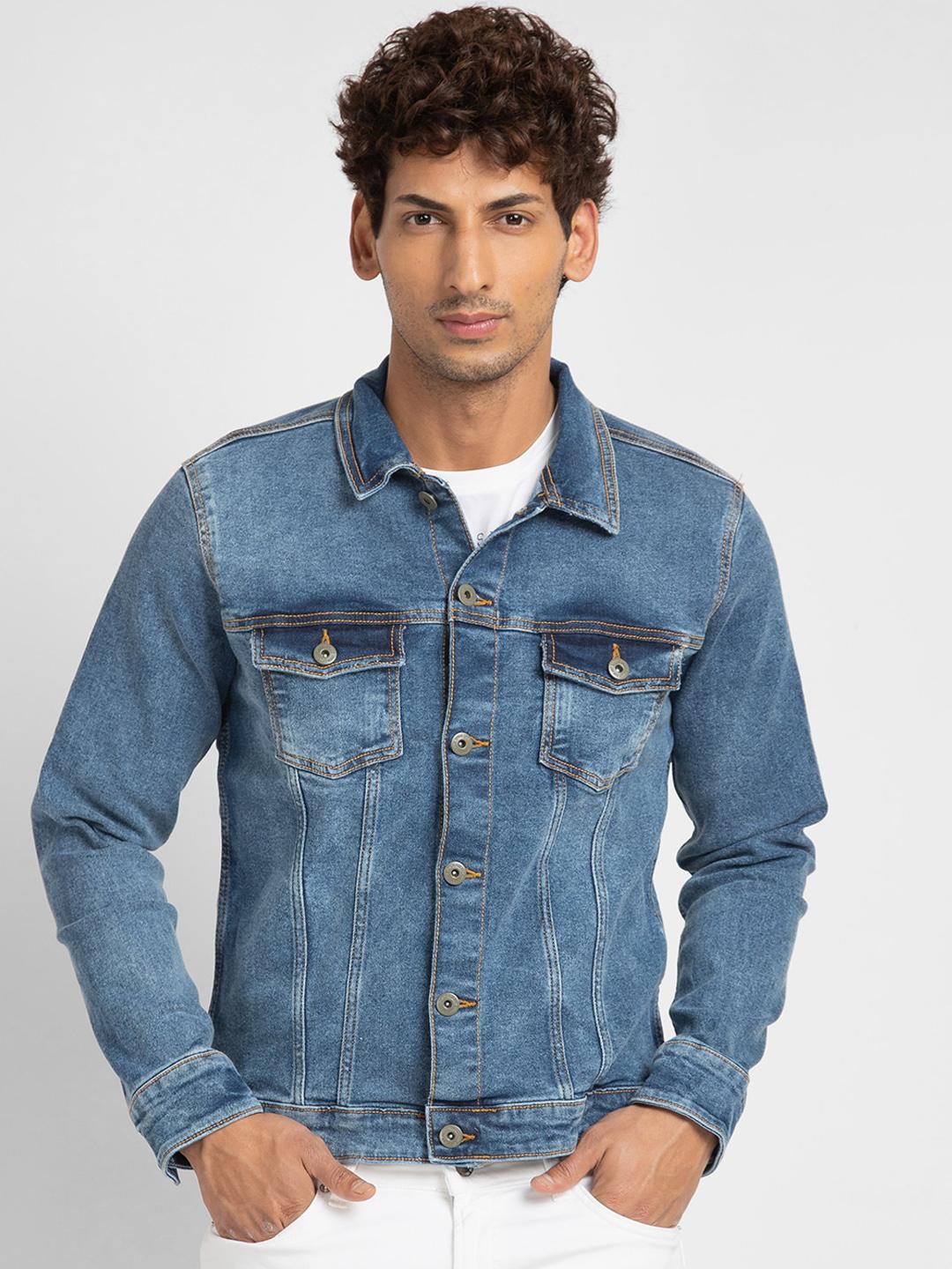 Buy SPYKAR Men Cotton Slim Fit Denim Jacket - Jackets for Men 21834230 ...