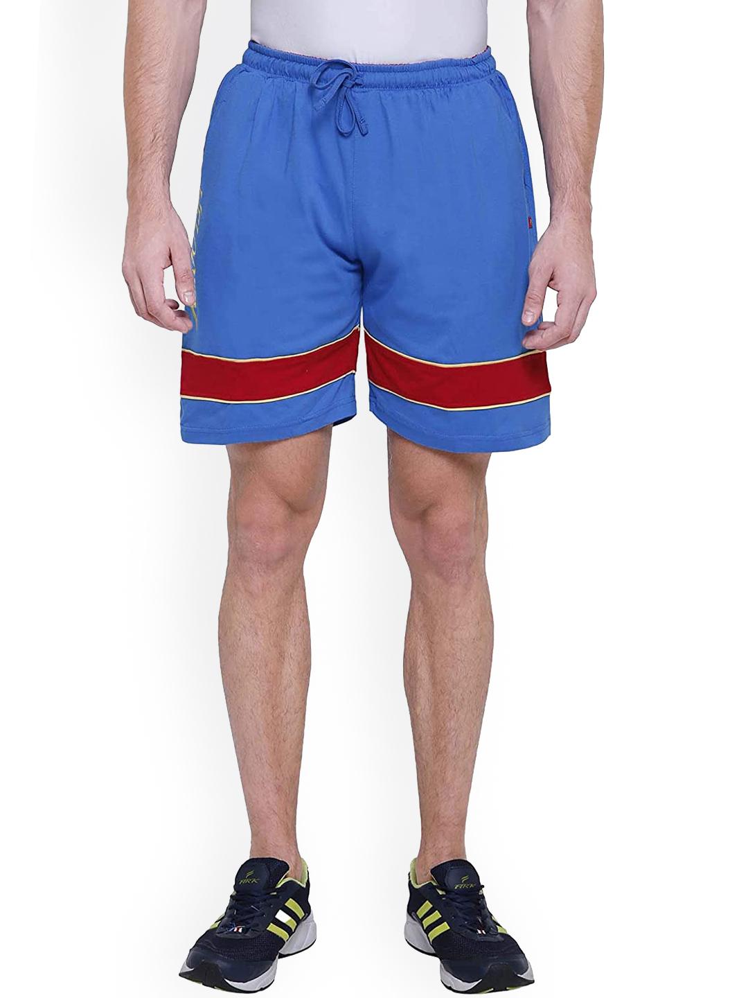 Buy PROTEENS Men Blue Striped Printed Sports Shorts - Shorts for Men ...