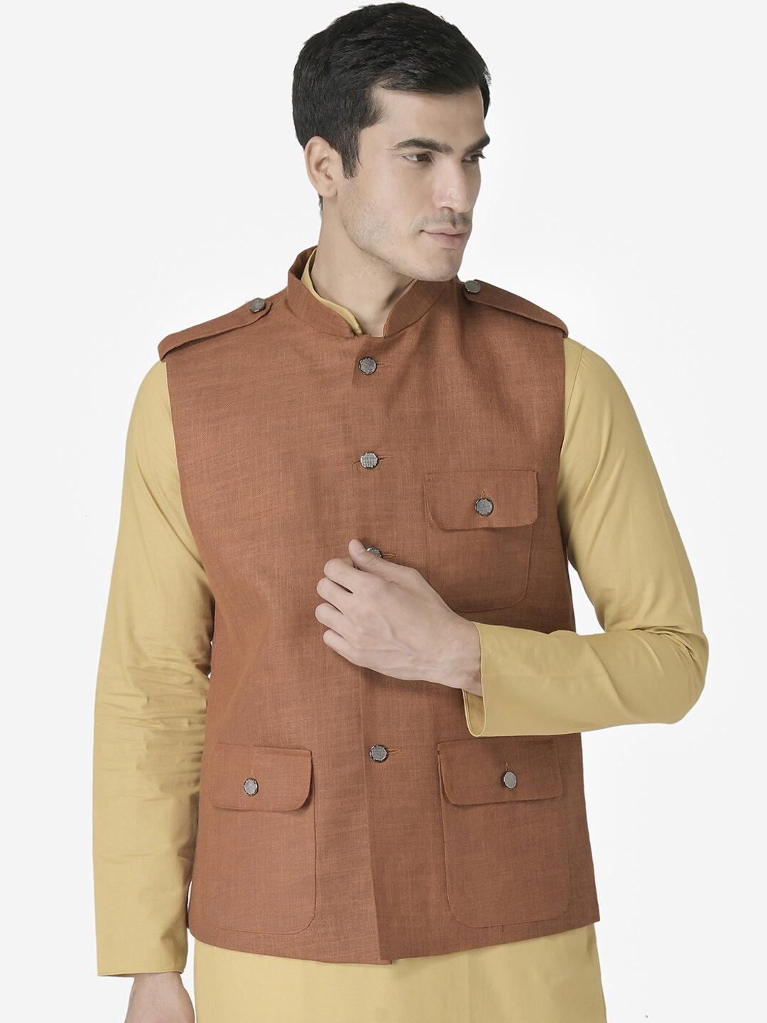 Buy TABARD Cotton Mandarin Collar Nehru Jackets - Nehru Jackets for Men ...