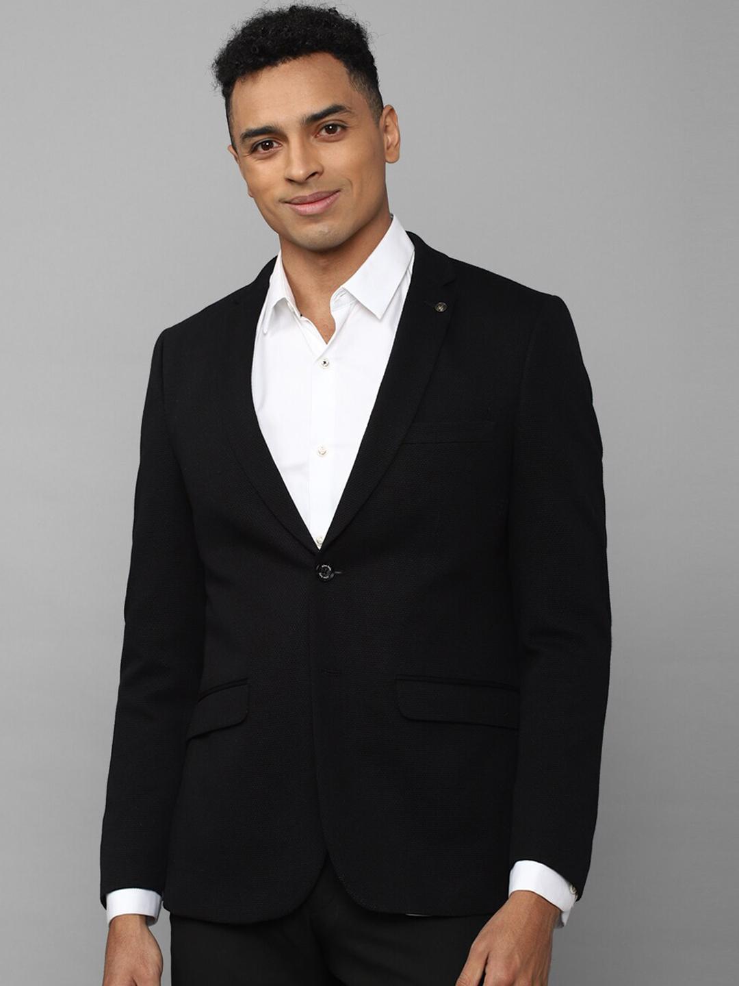 Buy Allen Solly Pure Cotton Slim Fit Single Breasted Formal Blazer ...