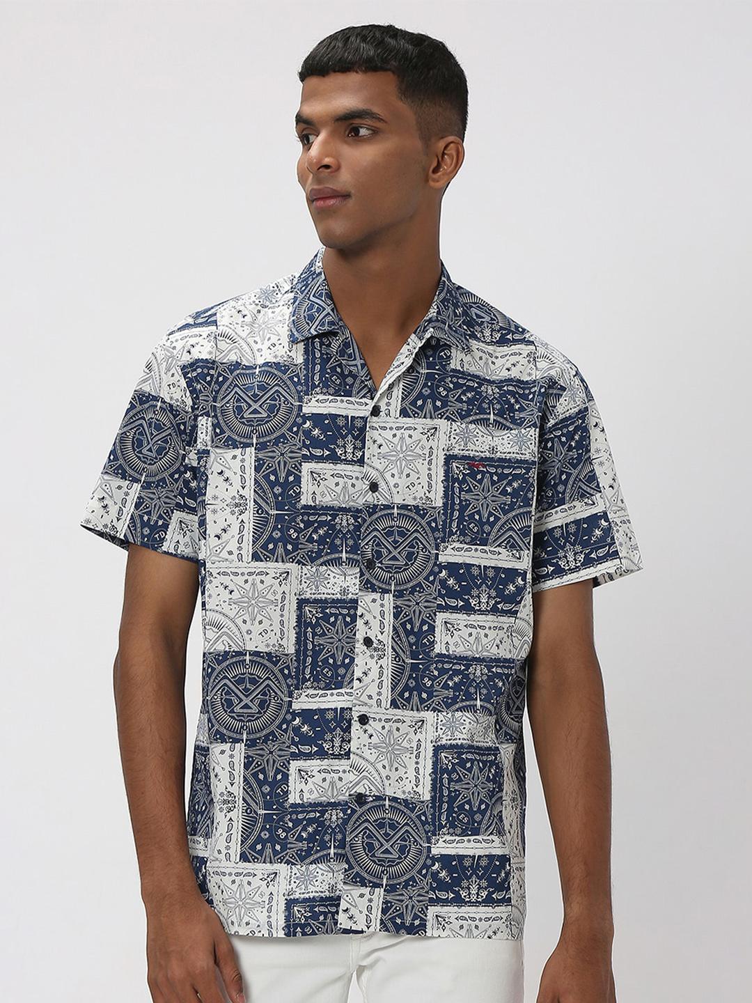 Buy Mufti Printed Trim Slim Fit Casual Shirt - Shirts for Men 21902278 ...