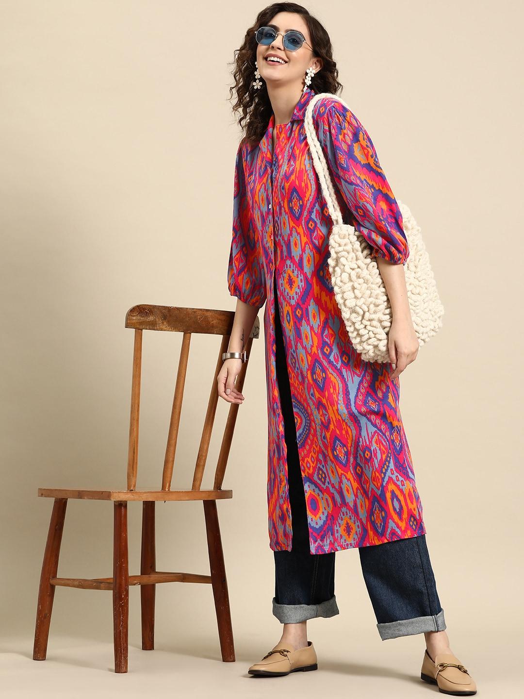 Buy Sangria Printed High Slit Kurta - Kurtas for Women 21906380 | Myntra