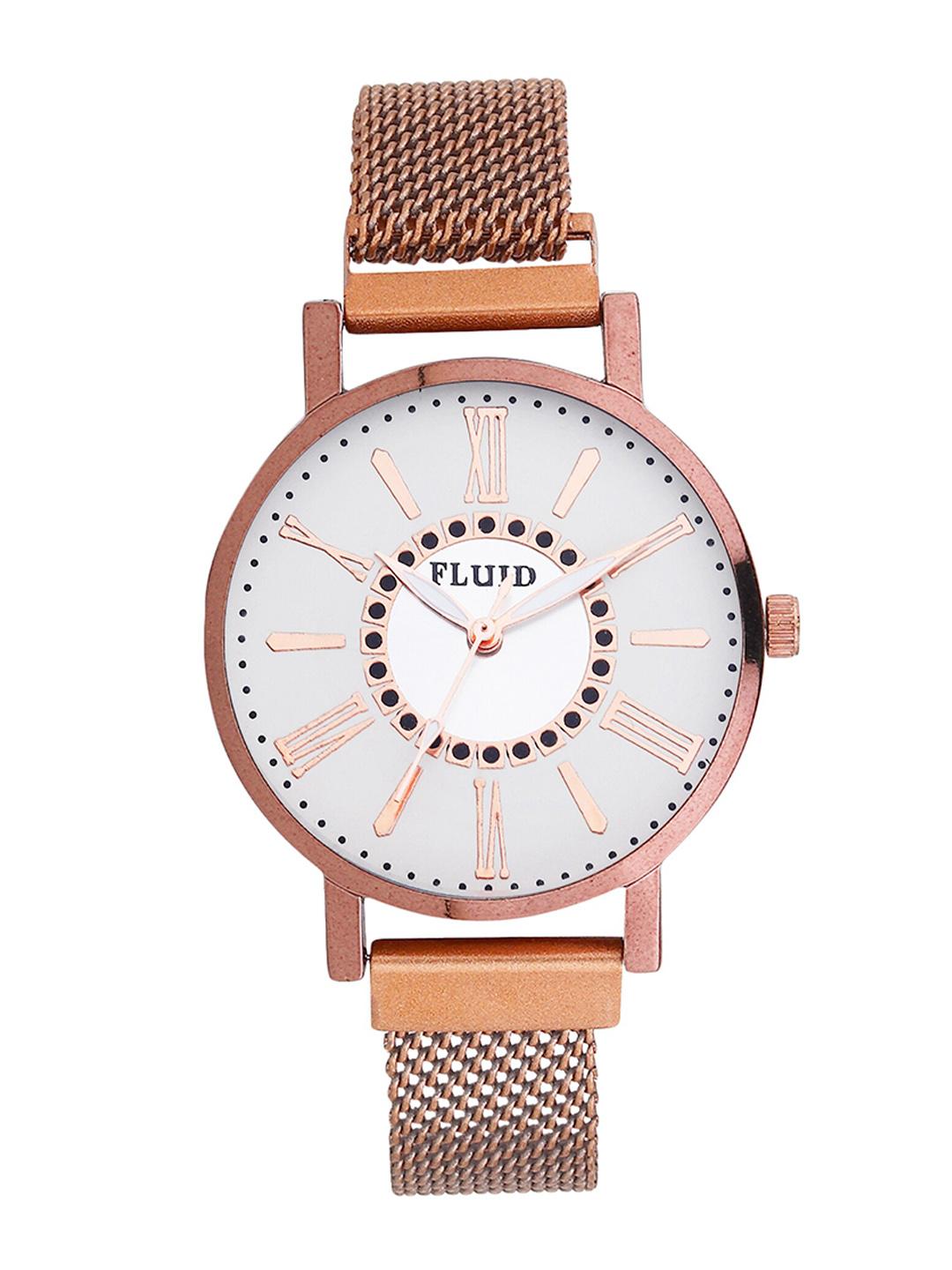 Buy FLUID Women Textured Dial & Textured Strap Analogue Watch With Gift ...