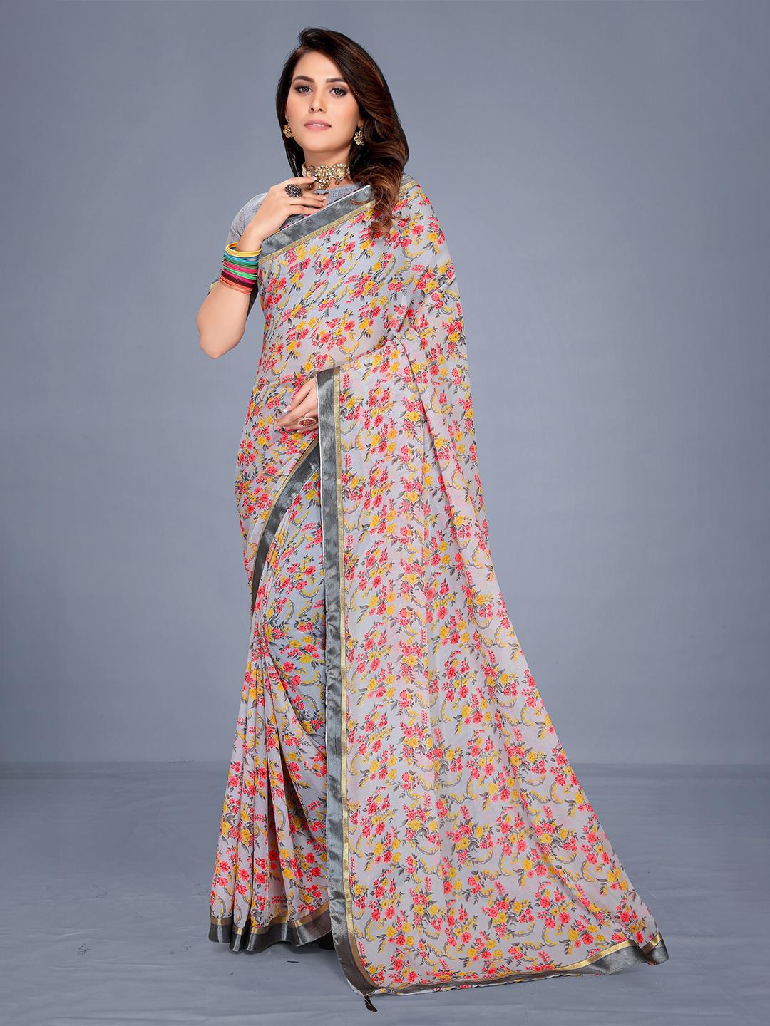 Buy VENISA Floral Printed Bagh Saree - Sarees for Women 21920610 | Myntra