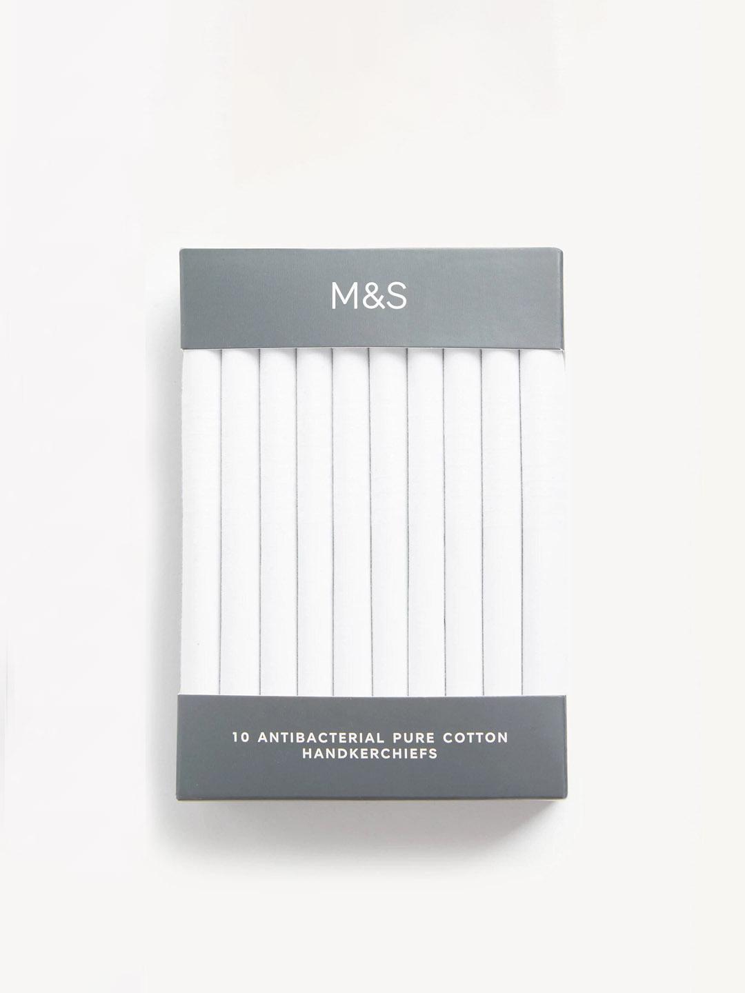 Buy Marks & Spencer Men Pack Of 10 Pure Cotton Handkerchiefs ...
