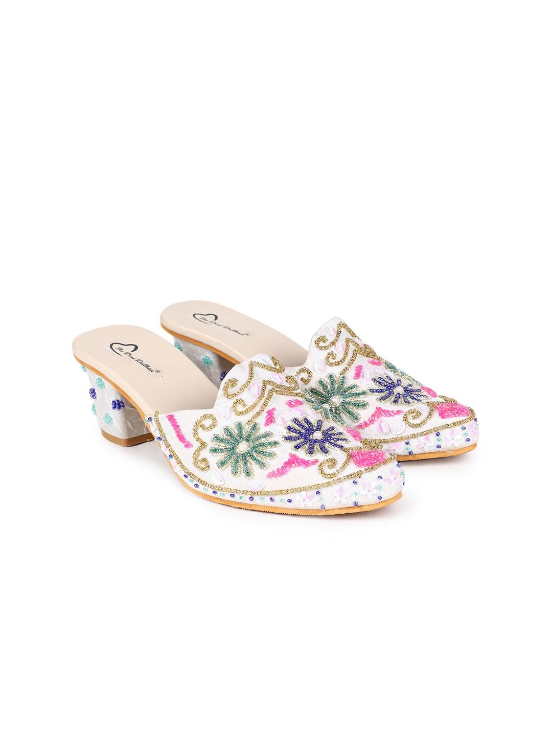 Buy The Desi Dulhan Embellished Ethnic Block Heels - Heels for Women ...