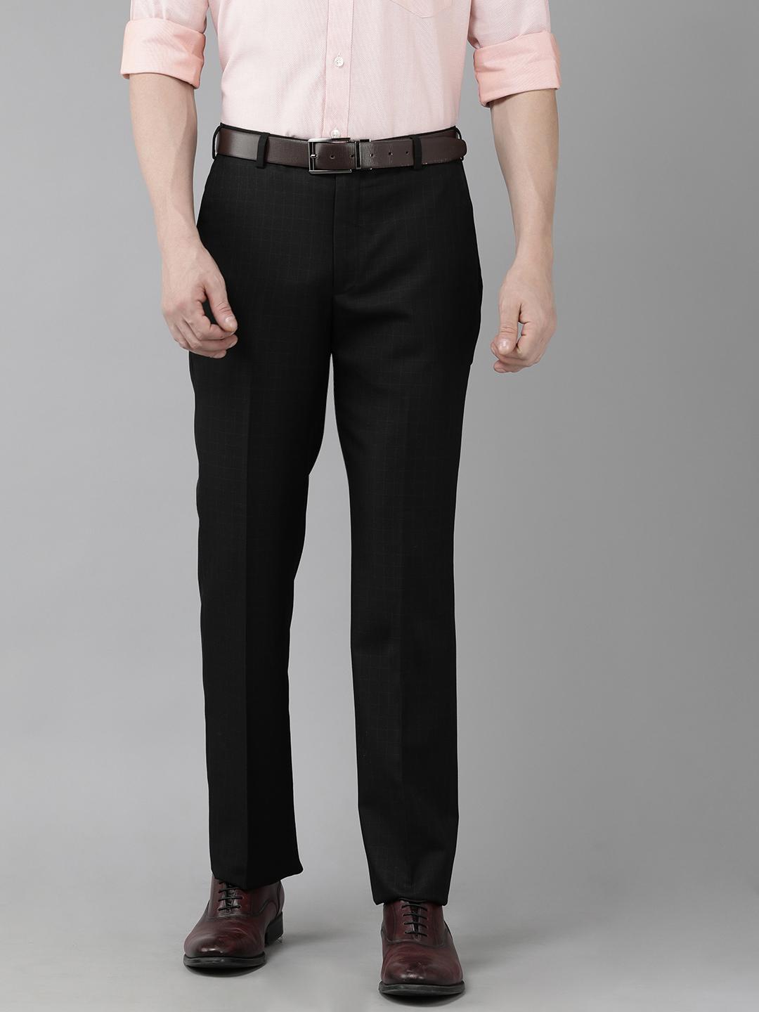 Buy Park Avenue Men Checked Formal Trousers - Trousers for Men 21934456 ...
