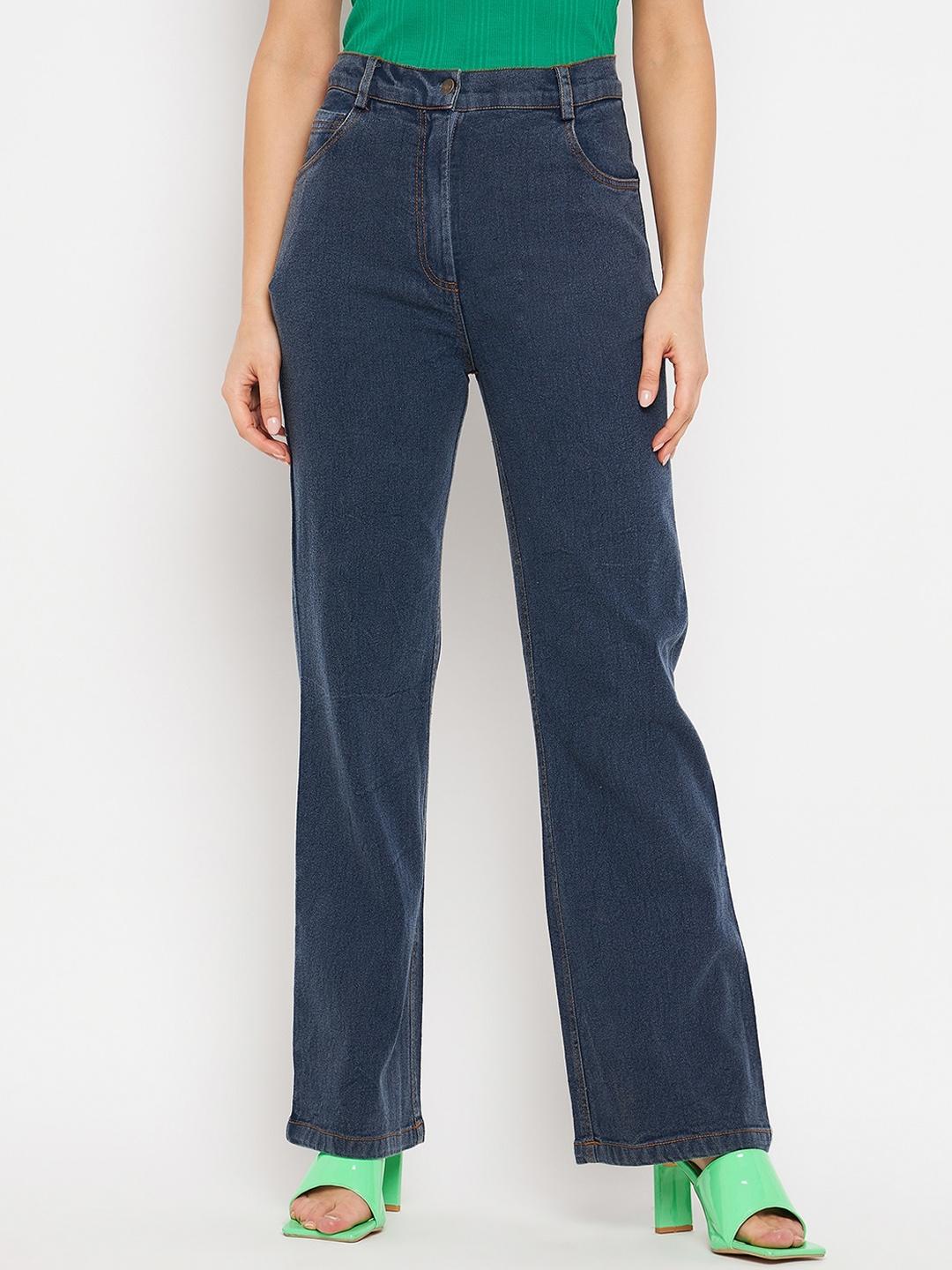 Buy Orchid Blues Women Mid Rise Bootcut High Rise Pure Cotton Jeans ...