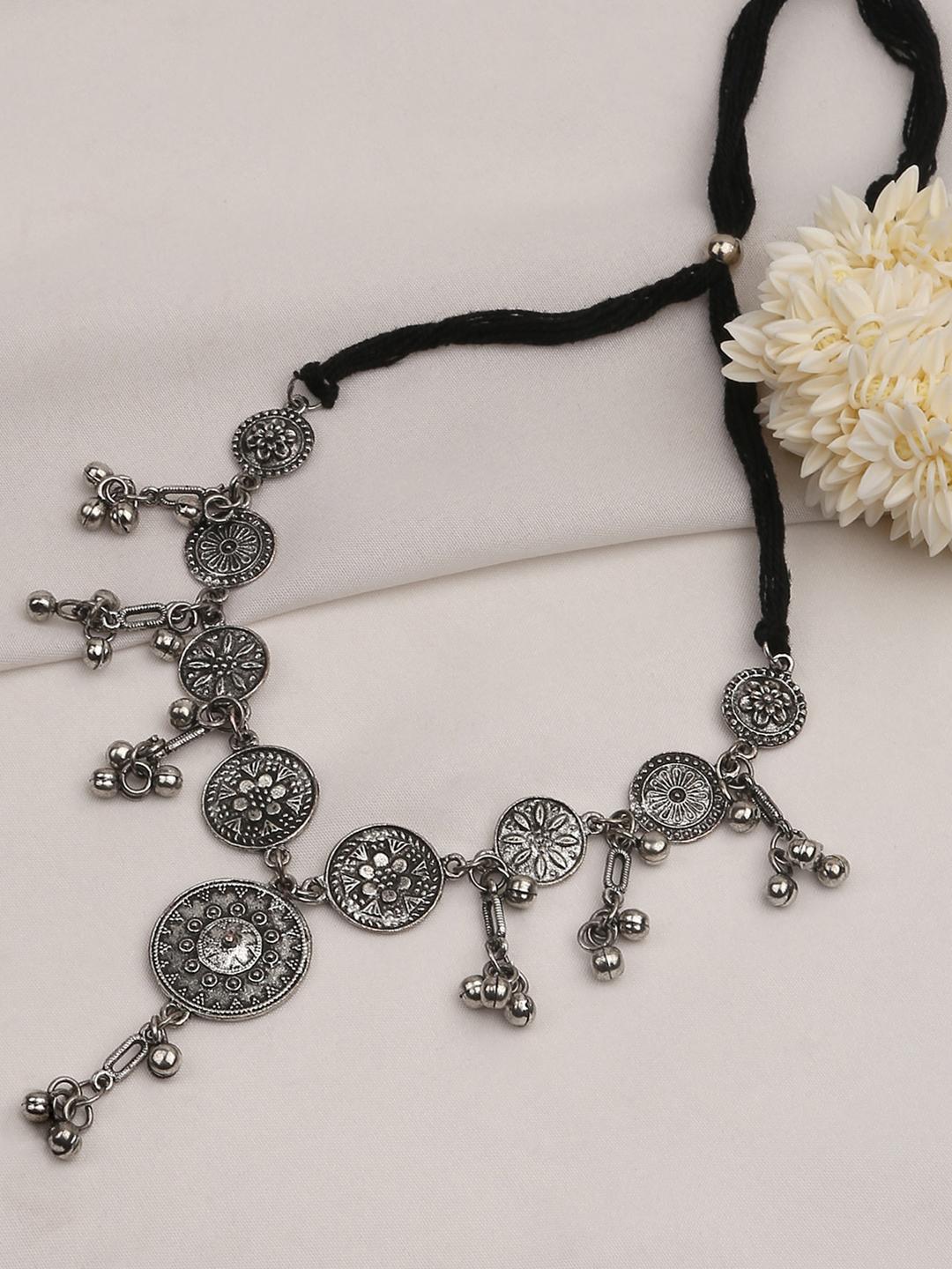 Buy Fida Silver Plated Oxidised Necklace - Necklace And Chains for ...