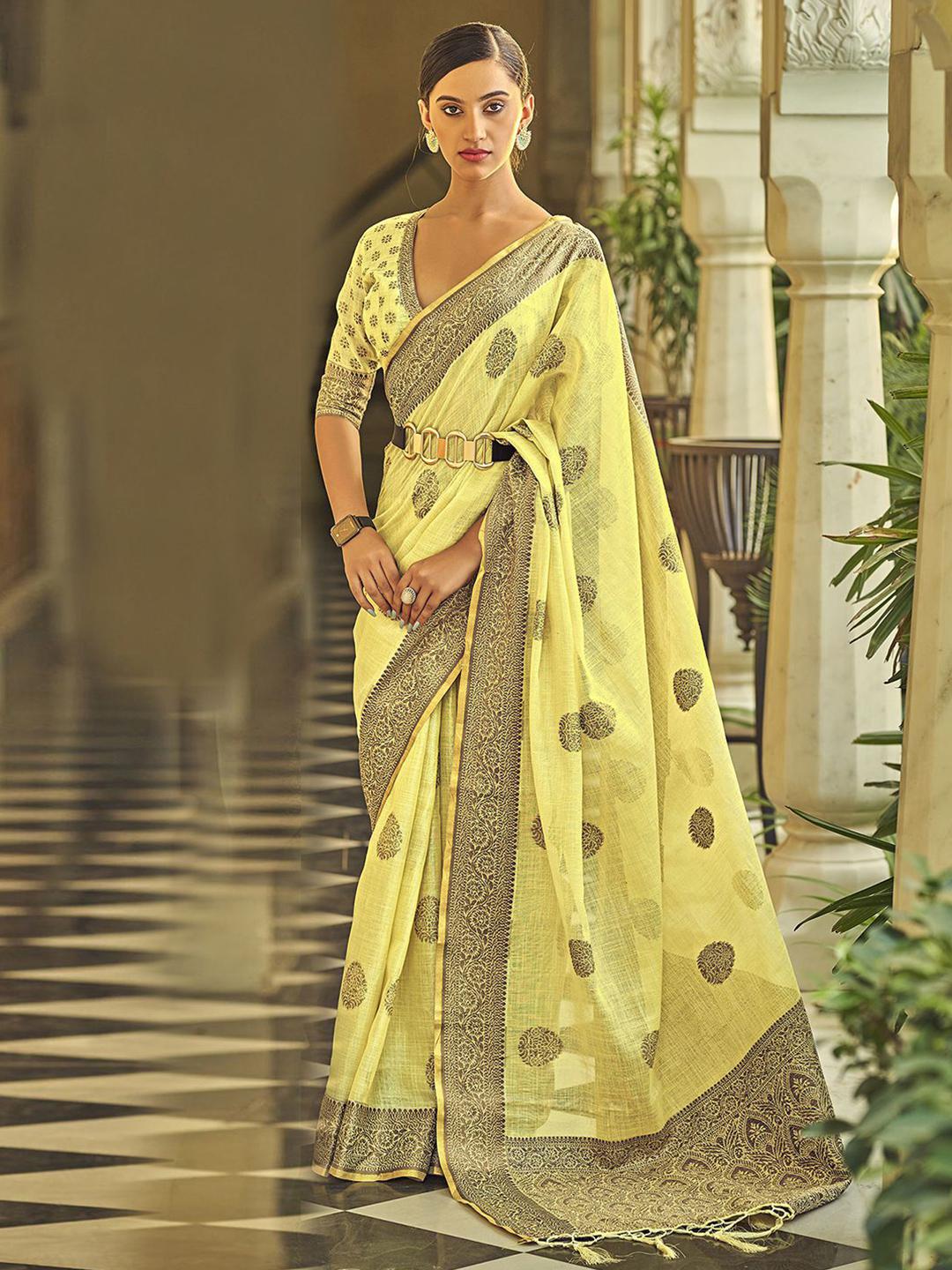 Buy Satrani Floral Motif Woven Design Saree - Sarees for Women 21964438 ...