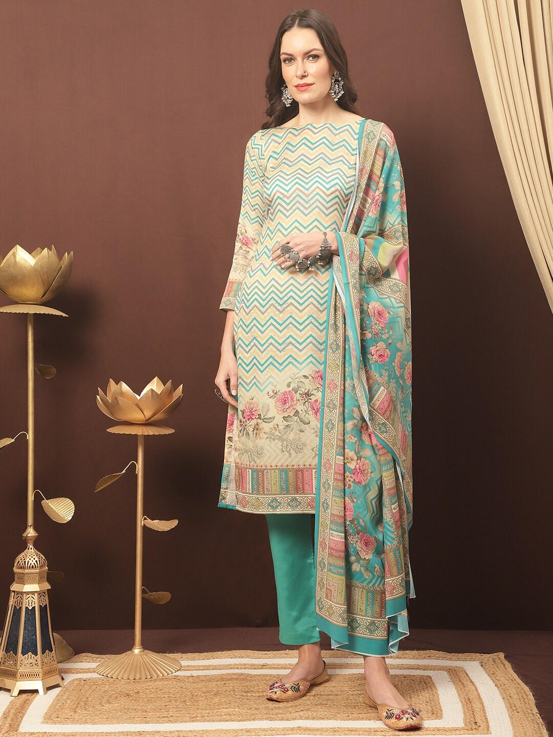 Buy Stylee LIFESTYLE Printed Unstitched Dress Material - Dress Material ...