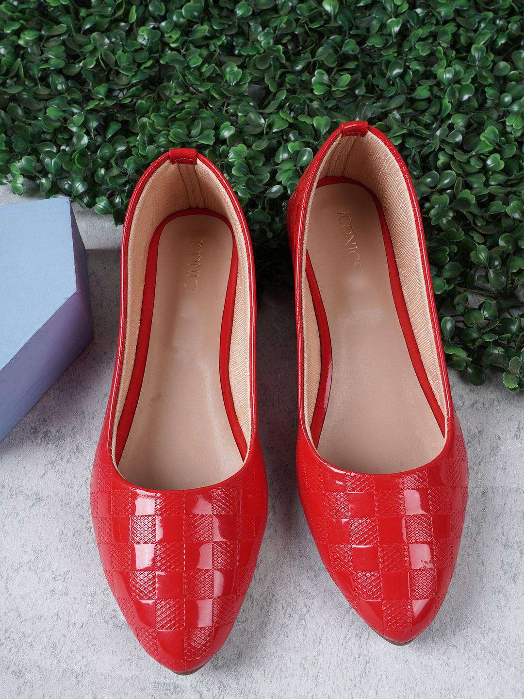 Buy ICONICS Women Pointed Toe Textured Ballerinas - Ballerinas for ...
