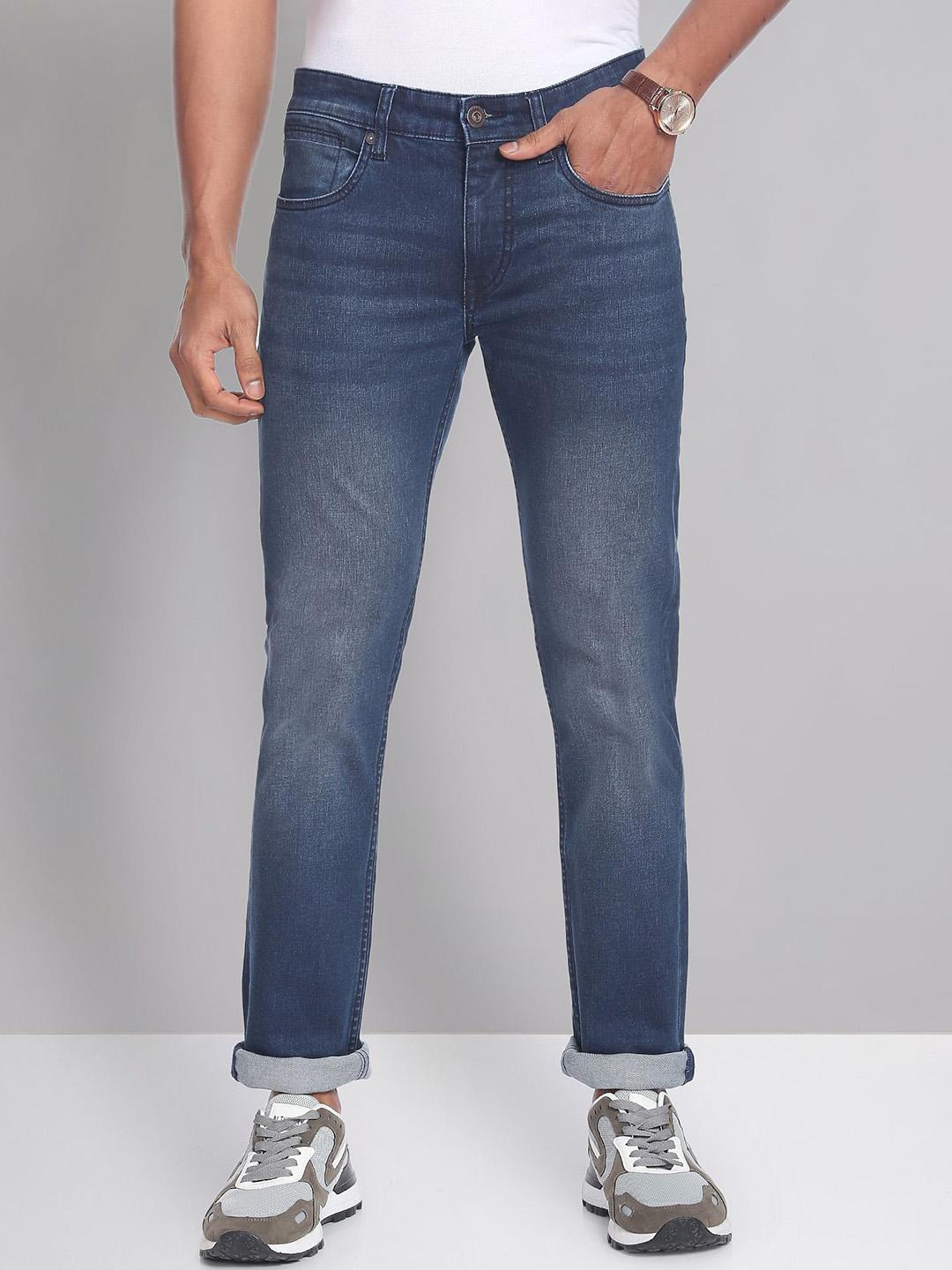 Buy AD By Arvind Men Skinny Fit Light Fade Stretchable Jeans - Jeans ...