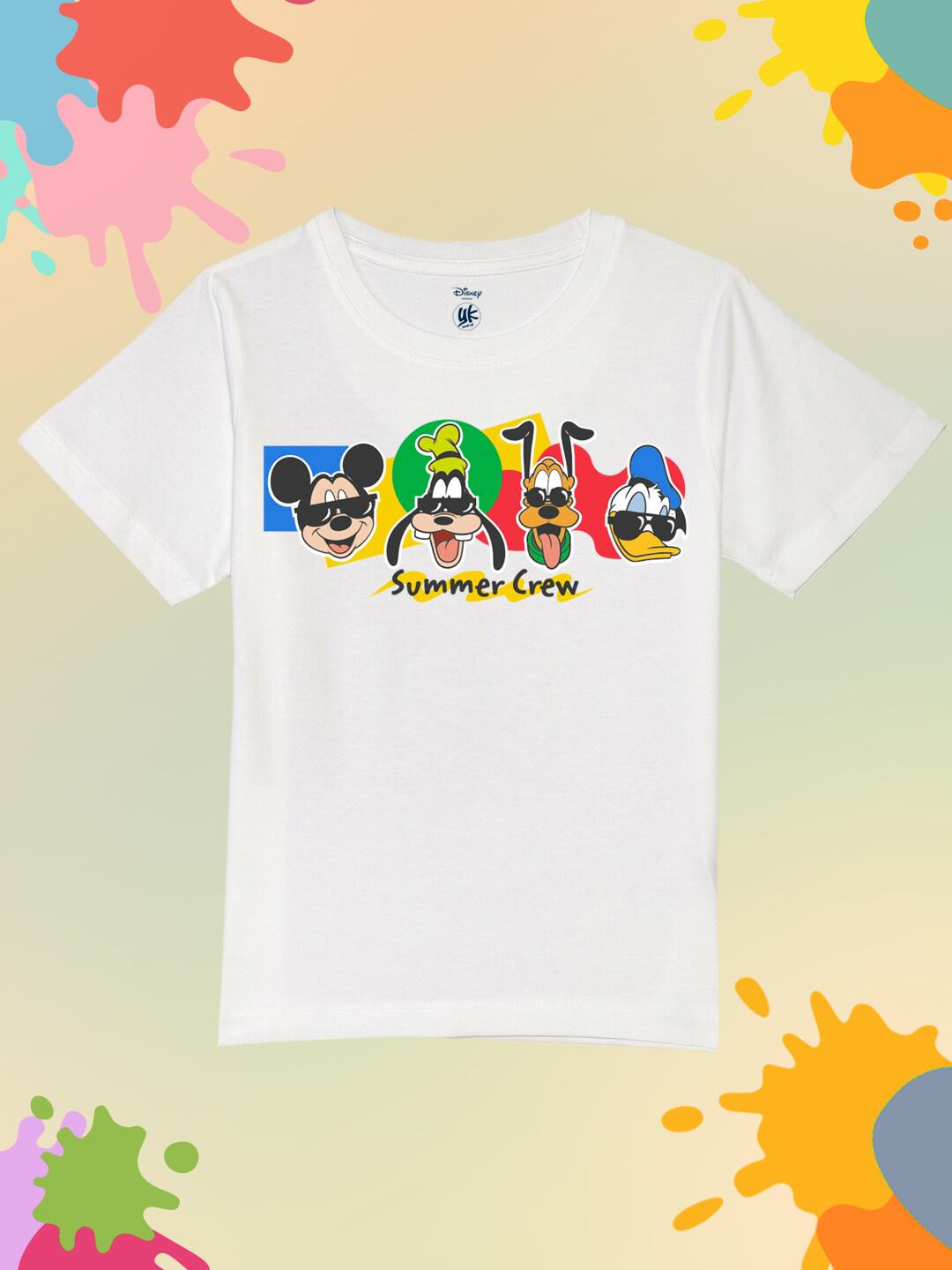 Buy YK Disney Boys Mickey & Friends Printed Pure Cotton T Shirt ...